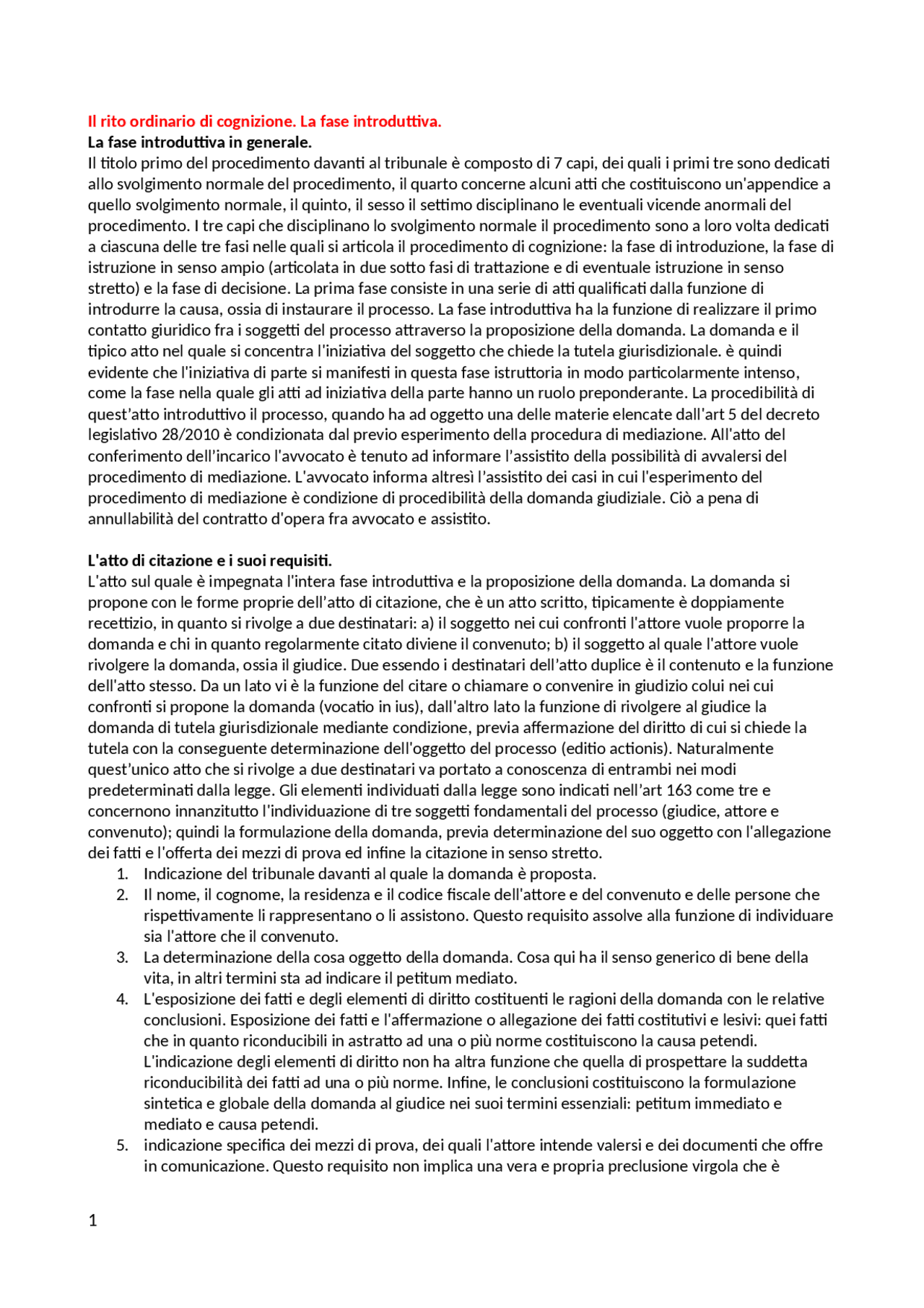 Sintesi Seconda Parte Procedura Civile Il Processo Di Cognizione Docsity