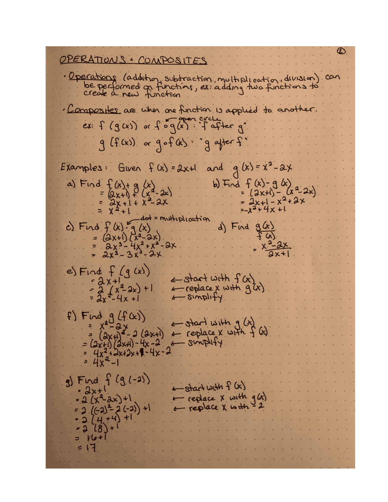 Operations And Composites Docsity