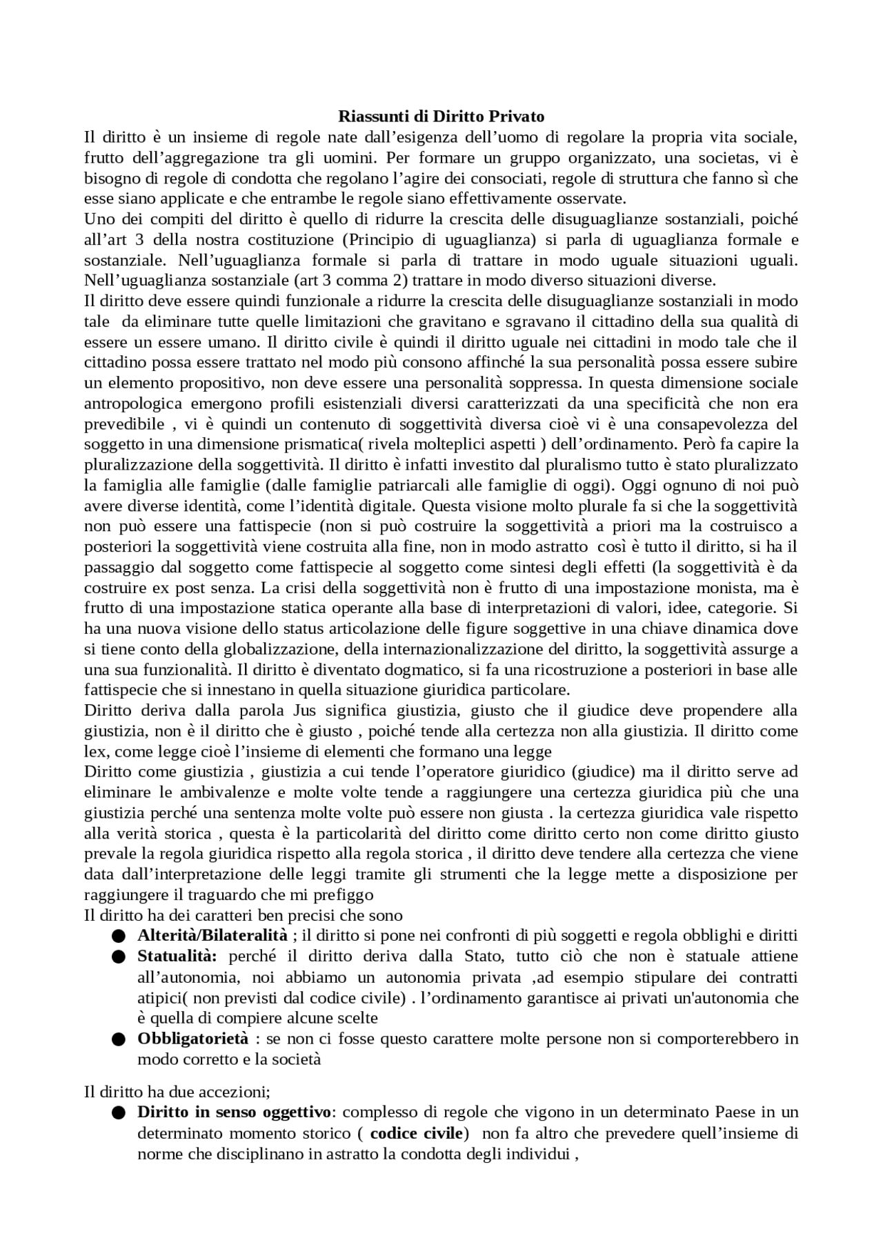 Riassunti Completi Di Diritto Privato Docsity