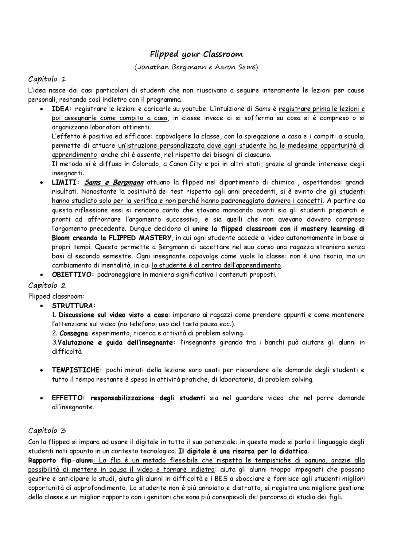 Flipped Your Classroom Didattica Inclusiva Docsity