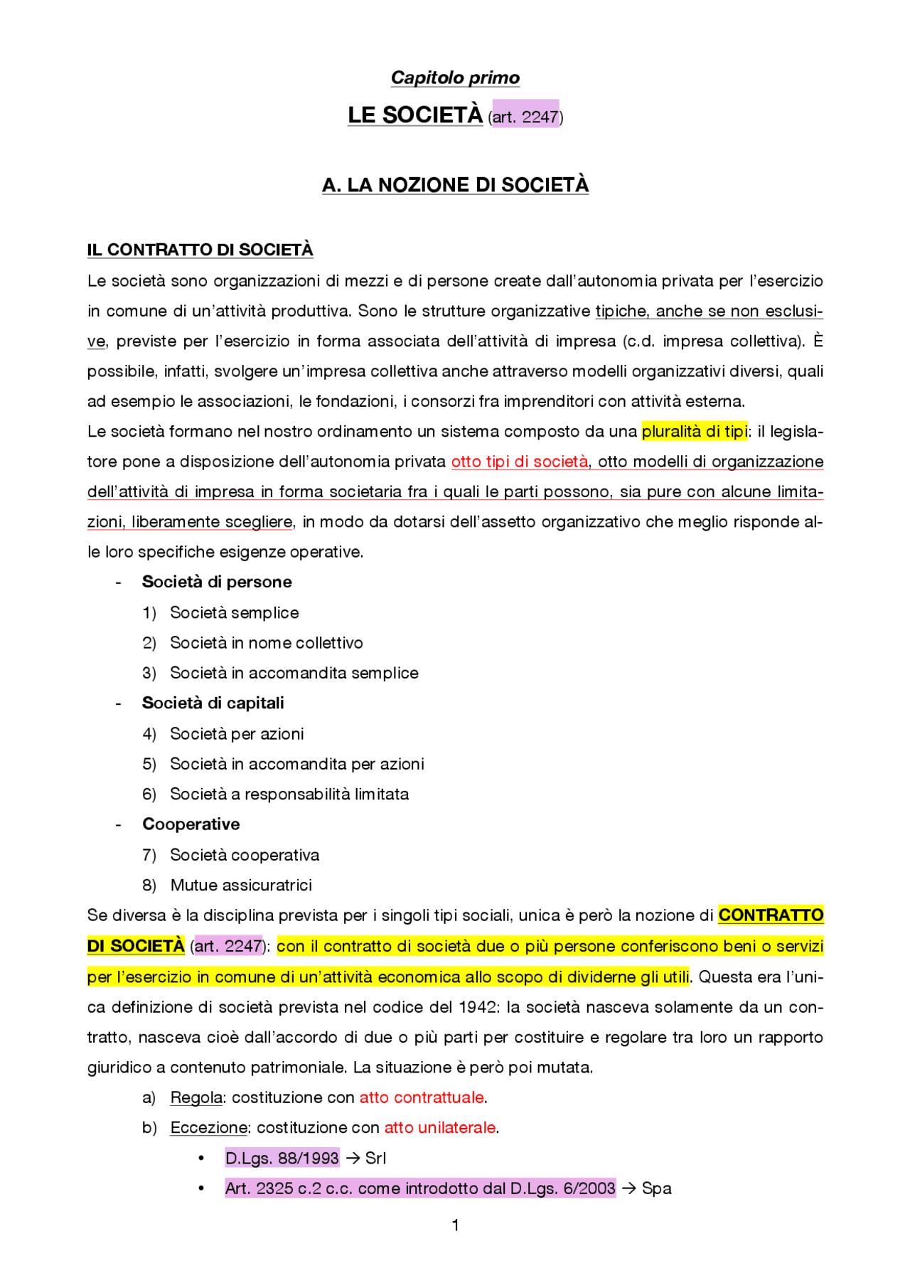 Schemi Completi Diritto Delle Società Campobasso Docsity