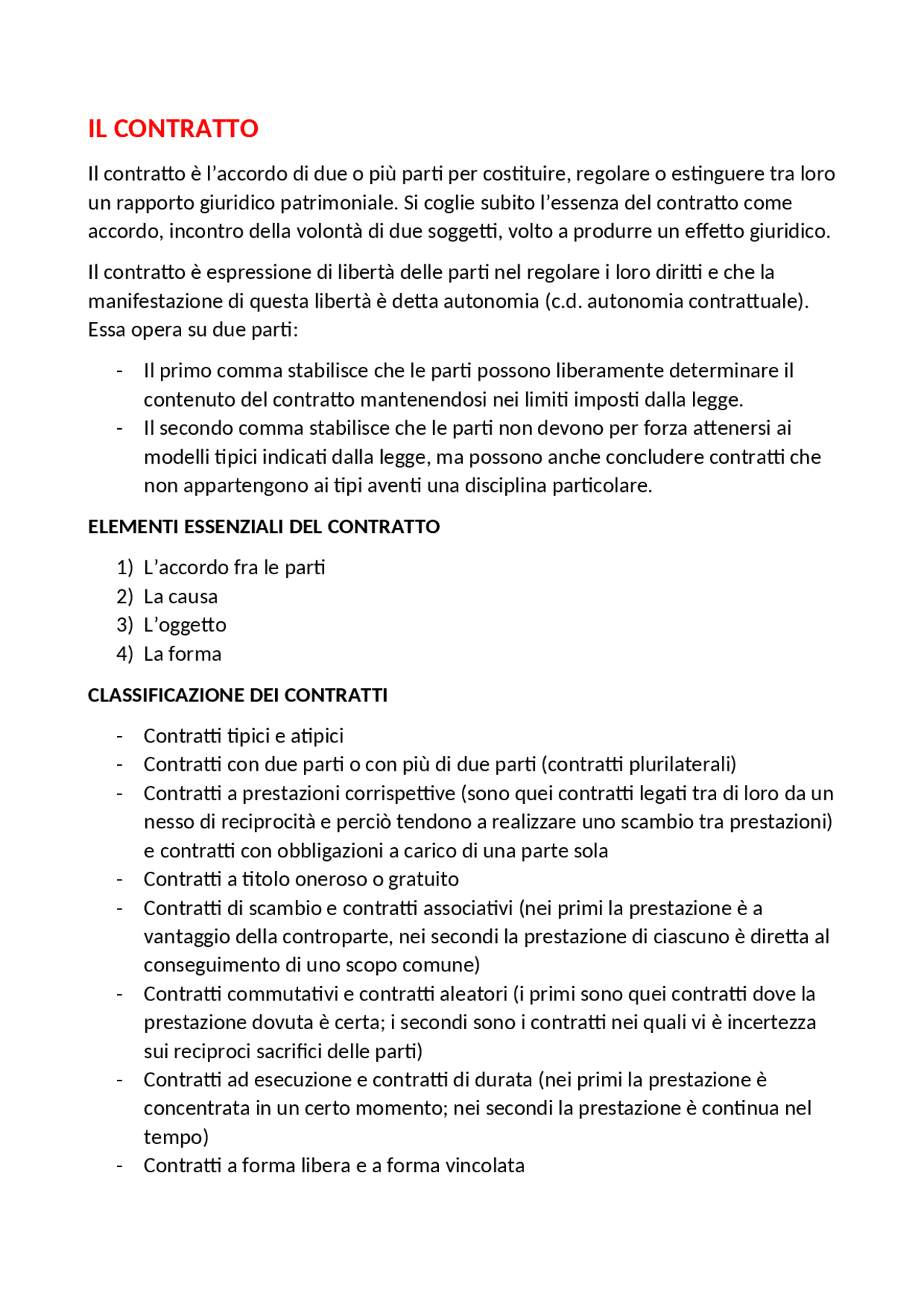 Contratti Diritto Privato Docsity
