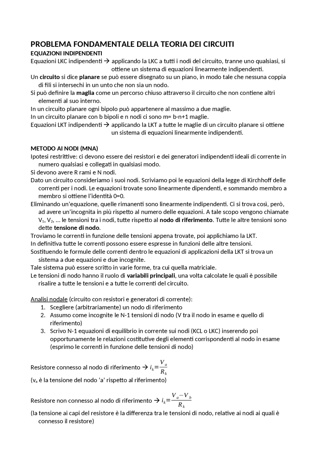 Teoria Dei Circuiti 1 Docsity