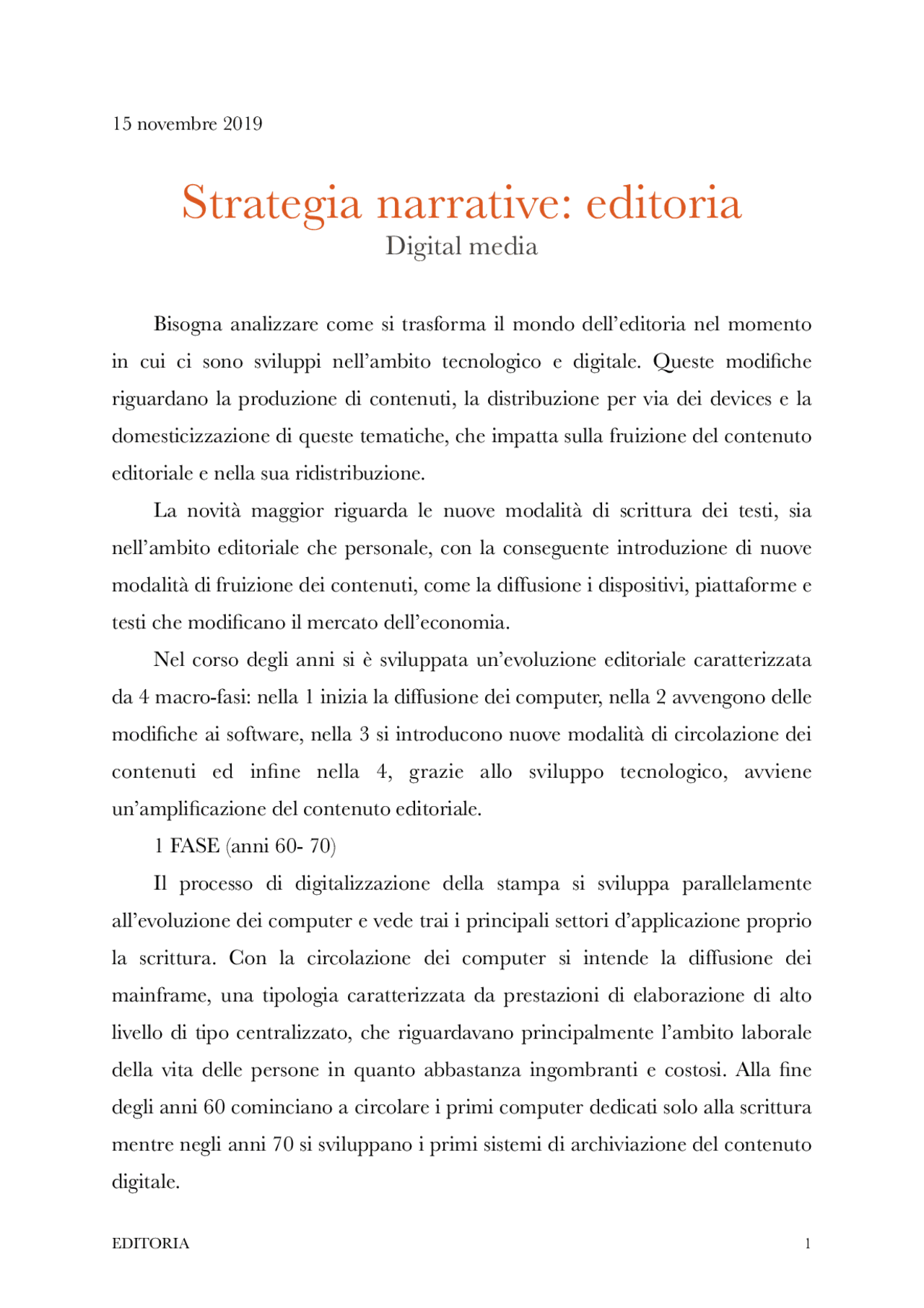 Digital Media Editoria Docsity