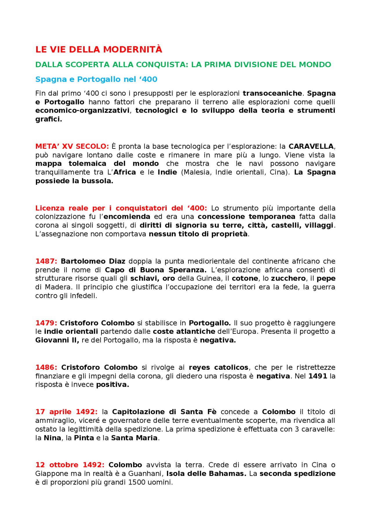 Le Vie Della Modernità Docsity