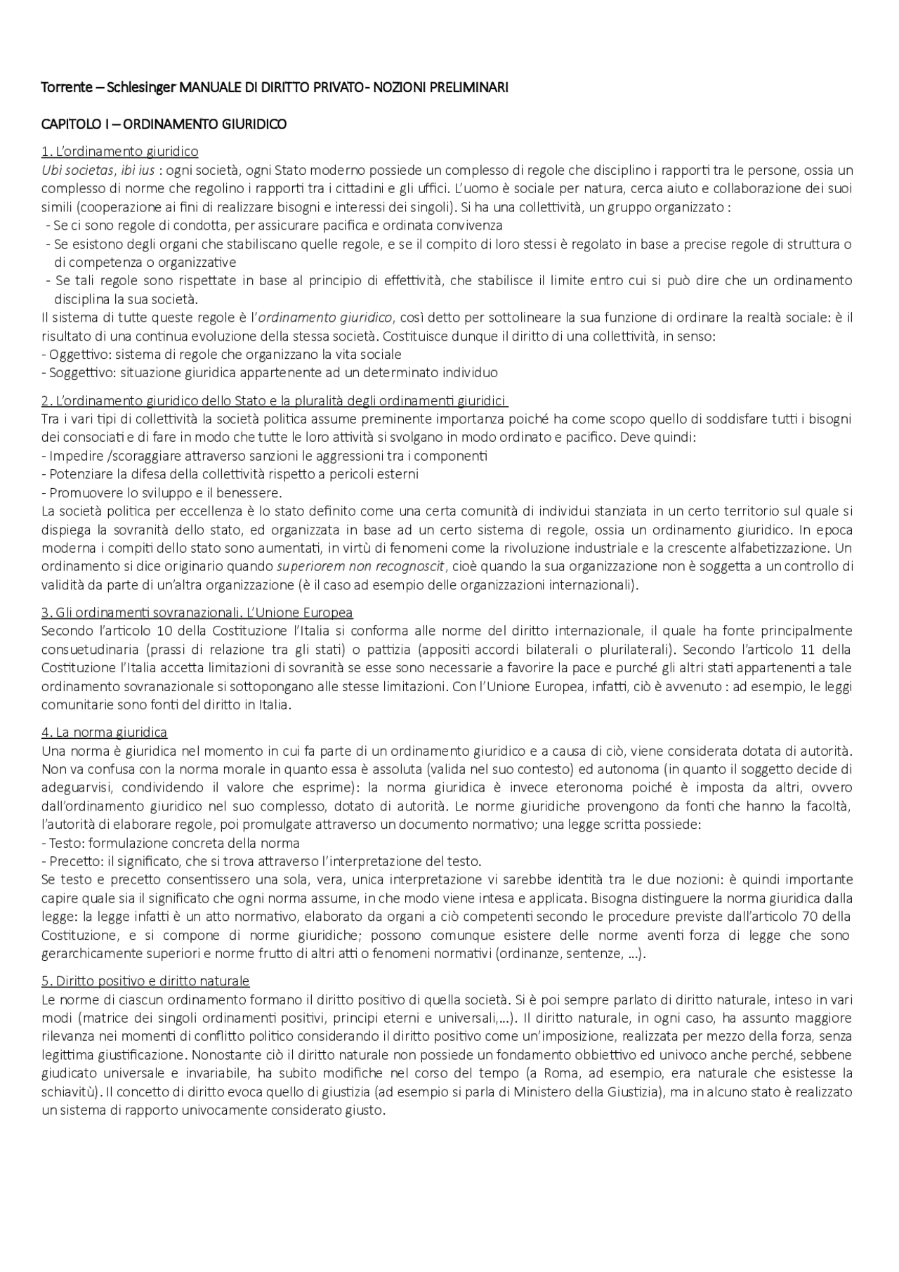 Manuale Di Diritto Civile Docsity