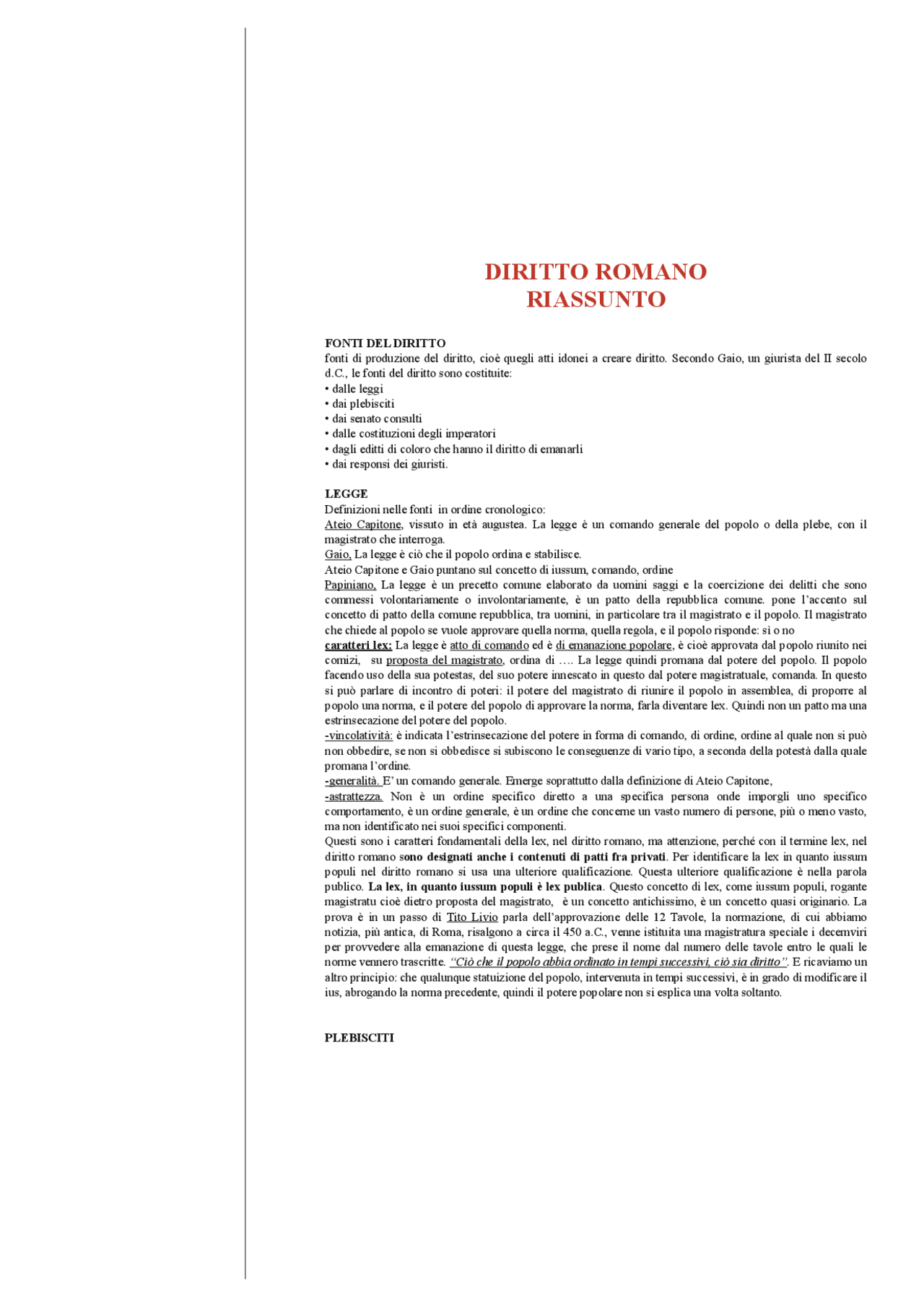 Diritto Romano Unicusano Docsity