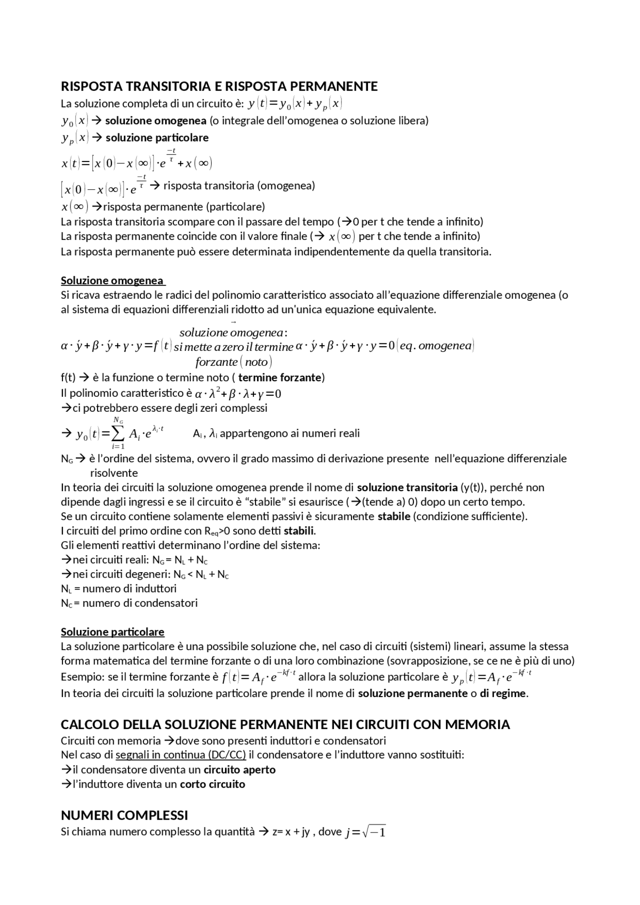 Teoria Dei Circuiti 2 Docsity