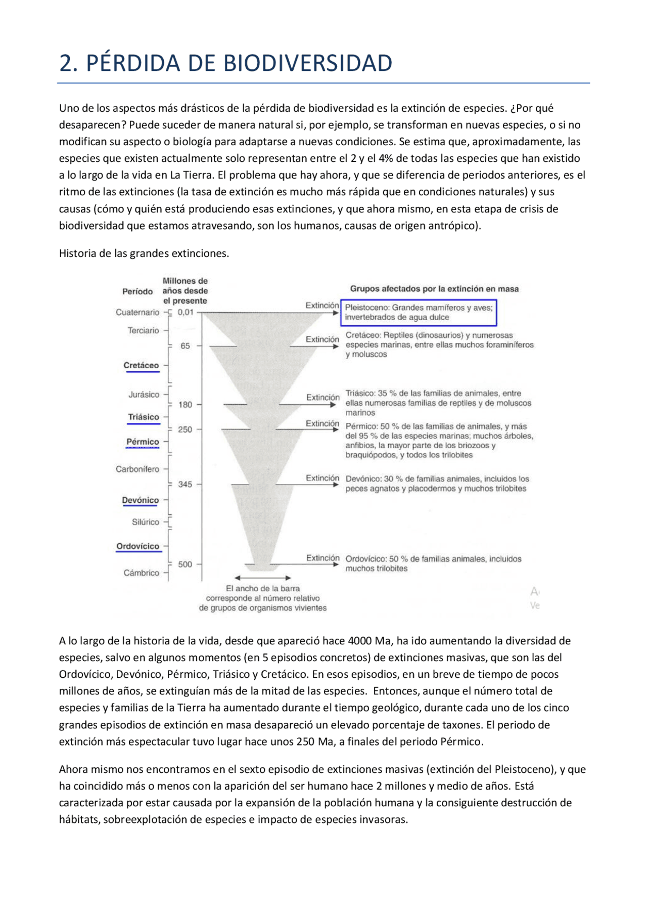 Crisis De La Biodiversidad Docsity