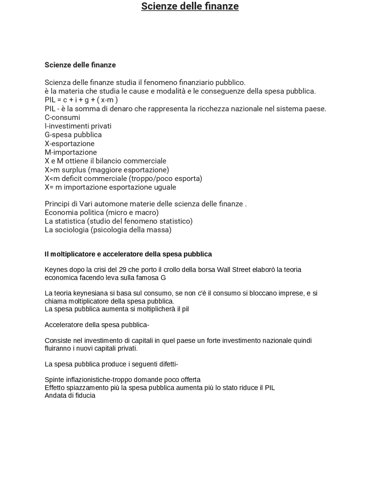 Scienze Delle Finanze Docsity