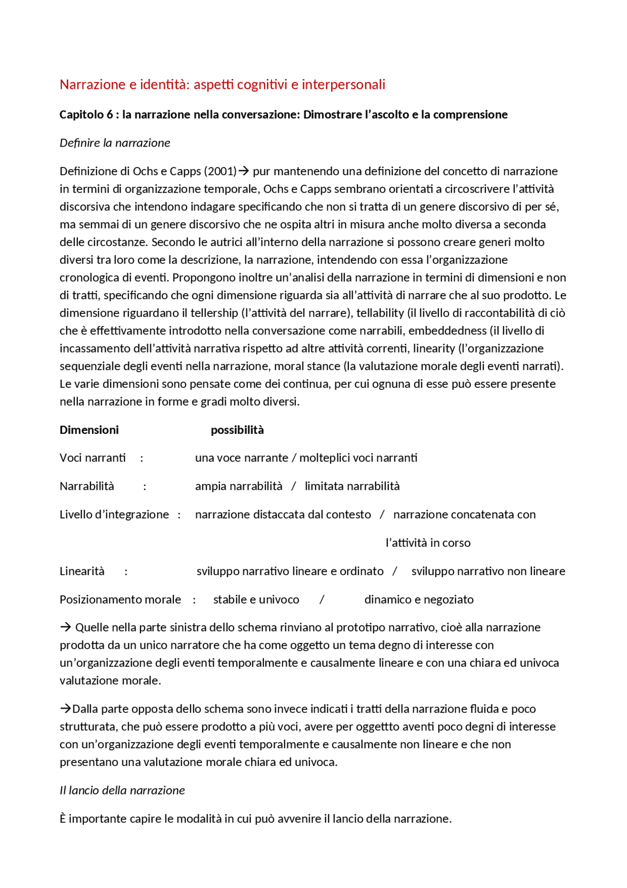 Narrazione E Identità 1 La Narrazione Nella Conversazione Lectures