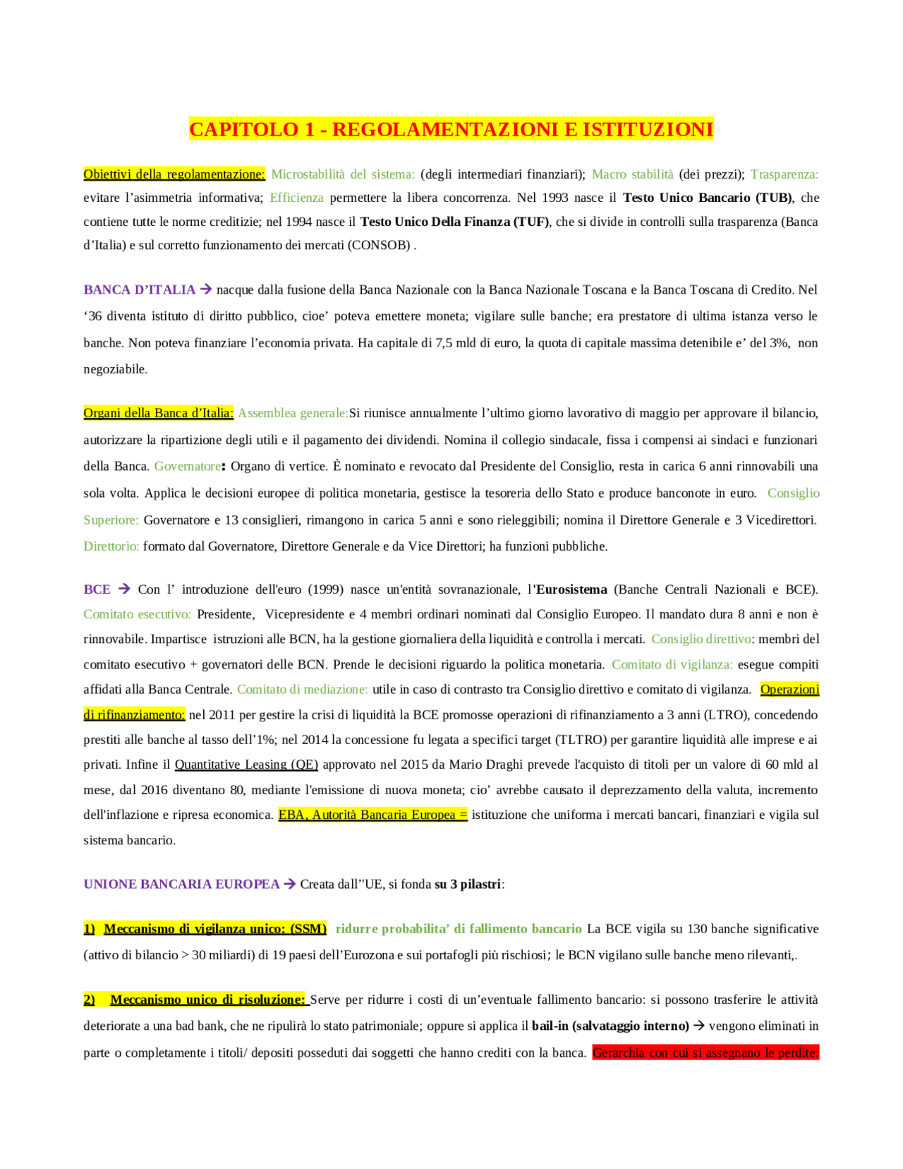 Diritto Degli Intermediari Finanziari Docsity