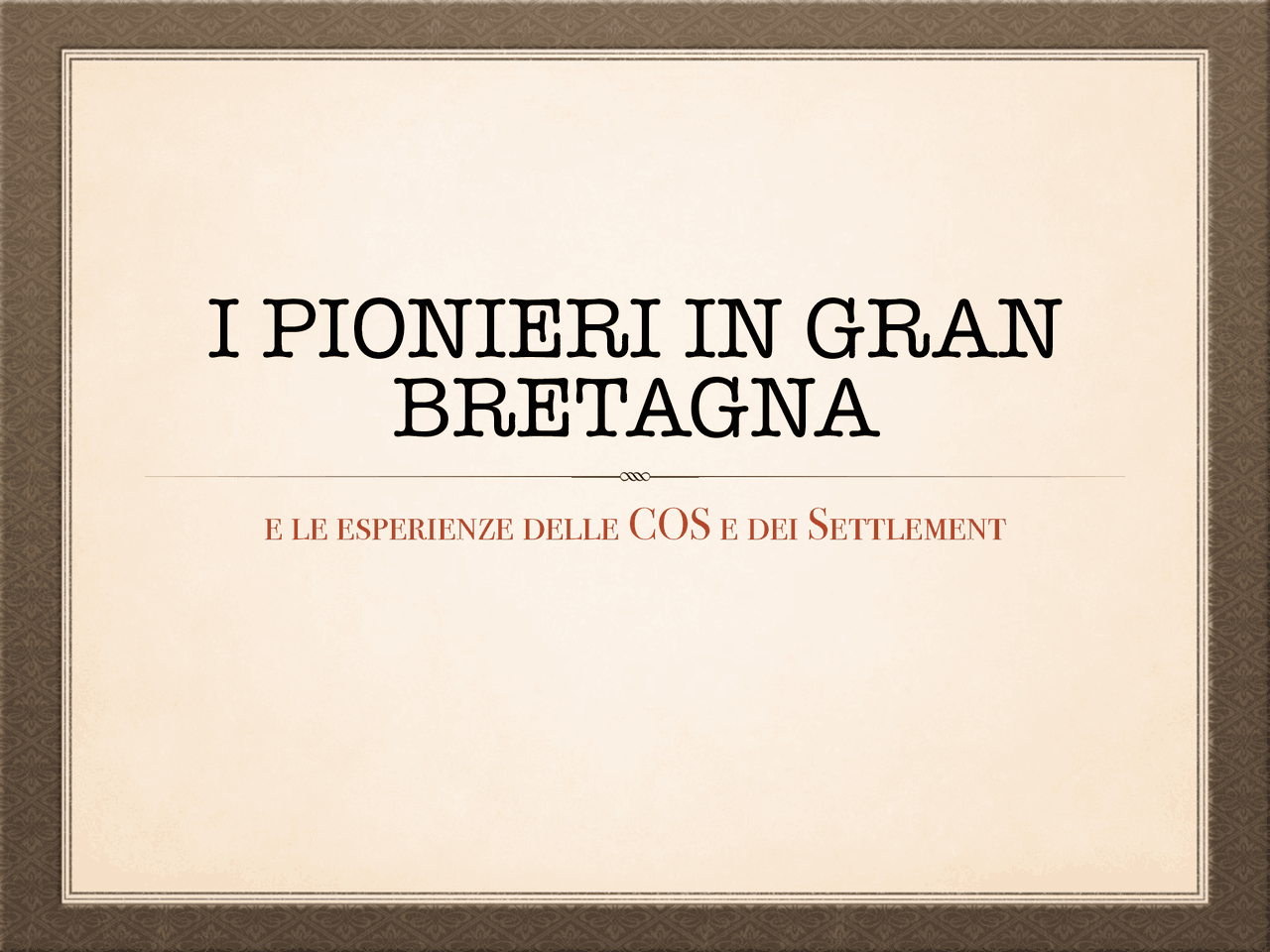 I pionieri in Gran Bretagna e negli Stati Uniti - Docsity