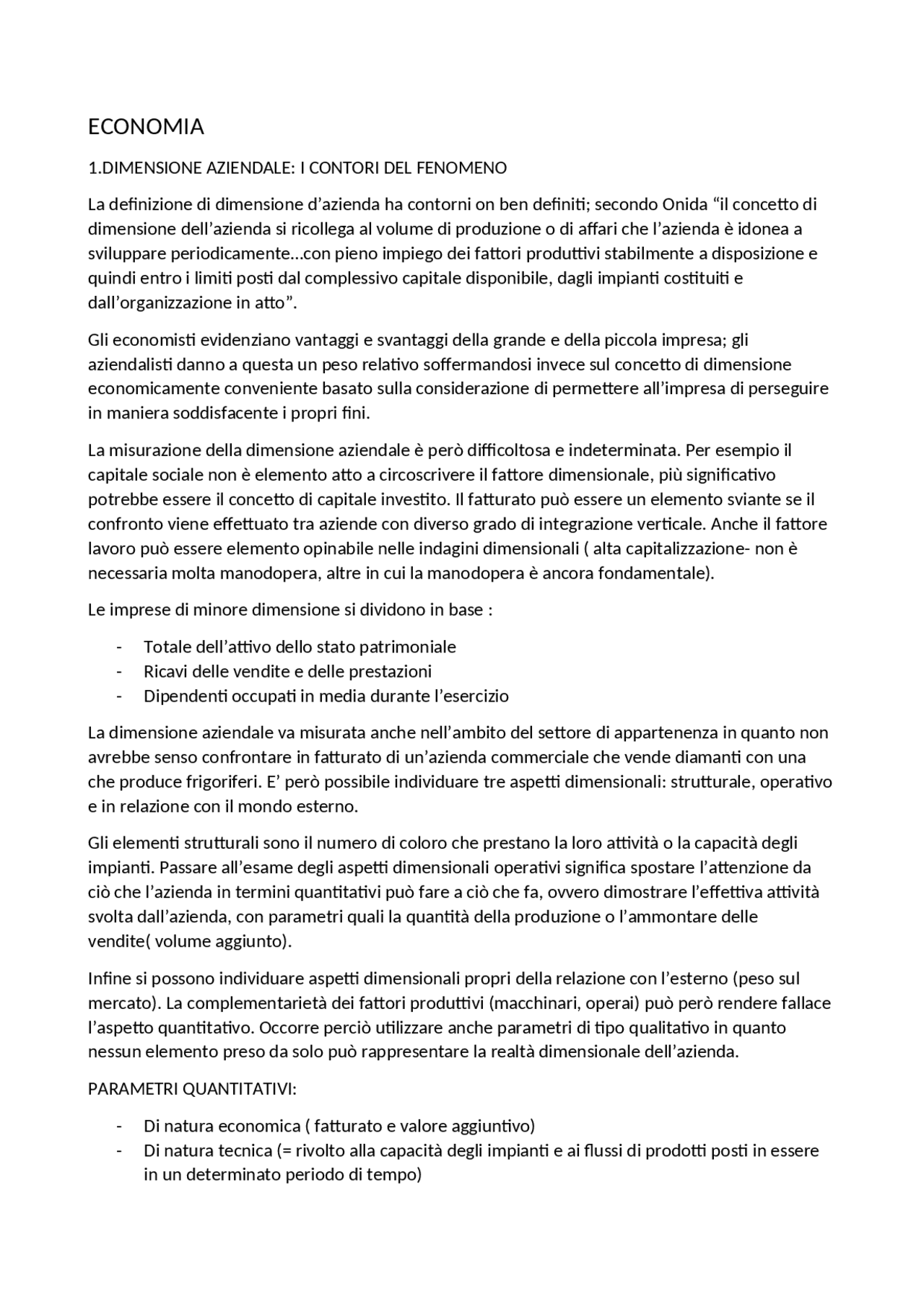 Economia Primo Anno Universita Docsity
