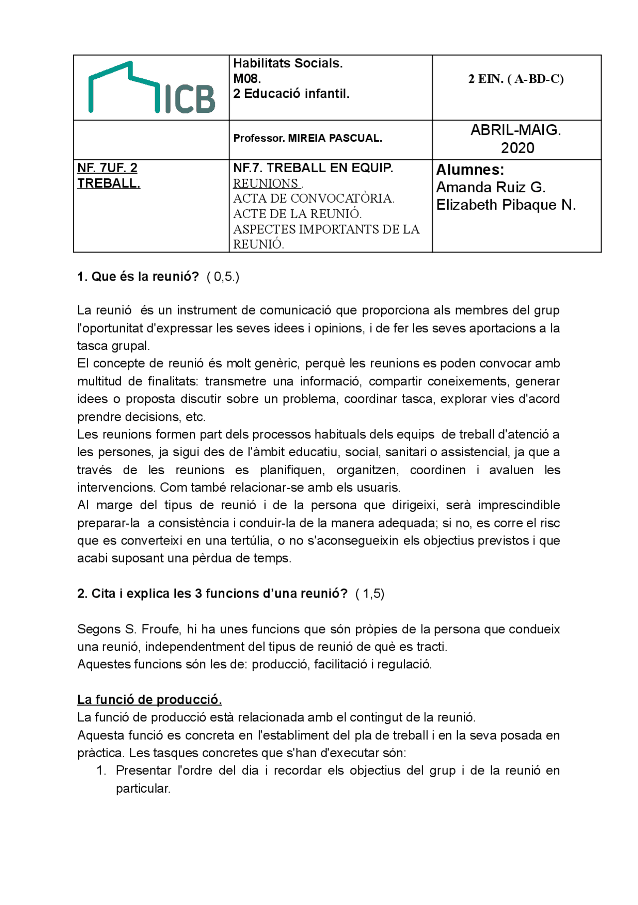 Treball Habilitats Socials Docsity