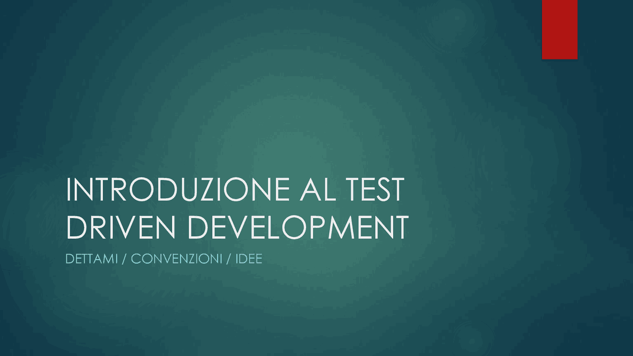 TDD test driven development - Docsity