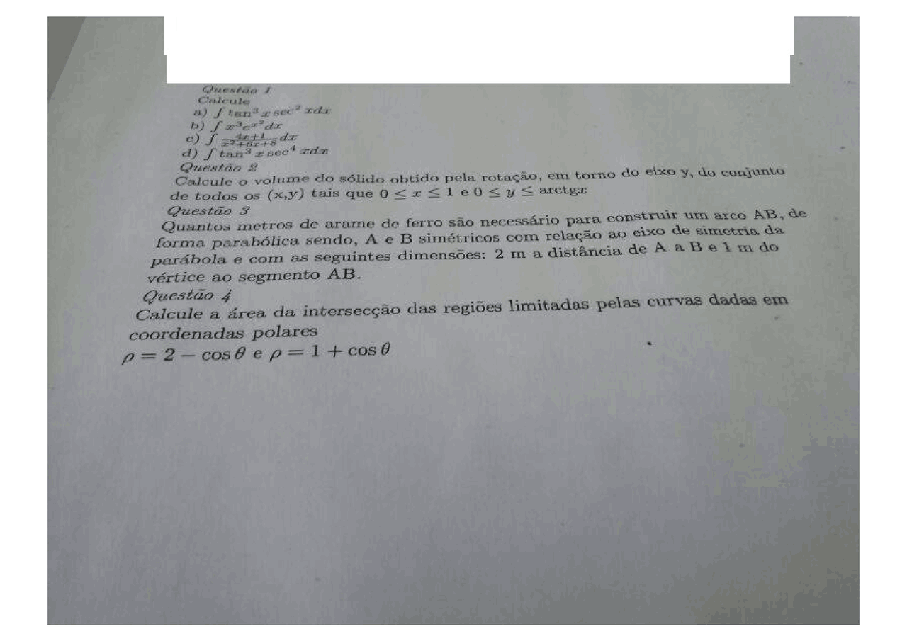 Prova De Séries De Calculo Ii Docsity