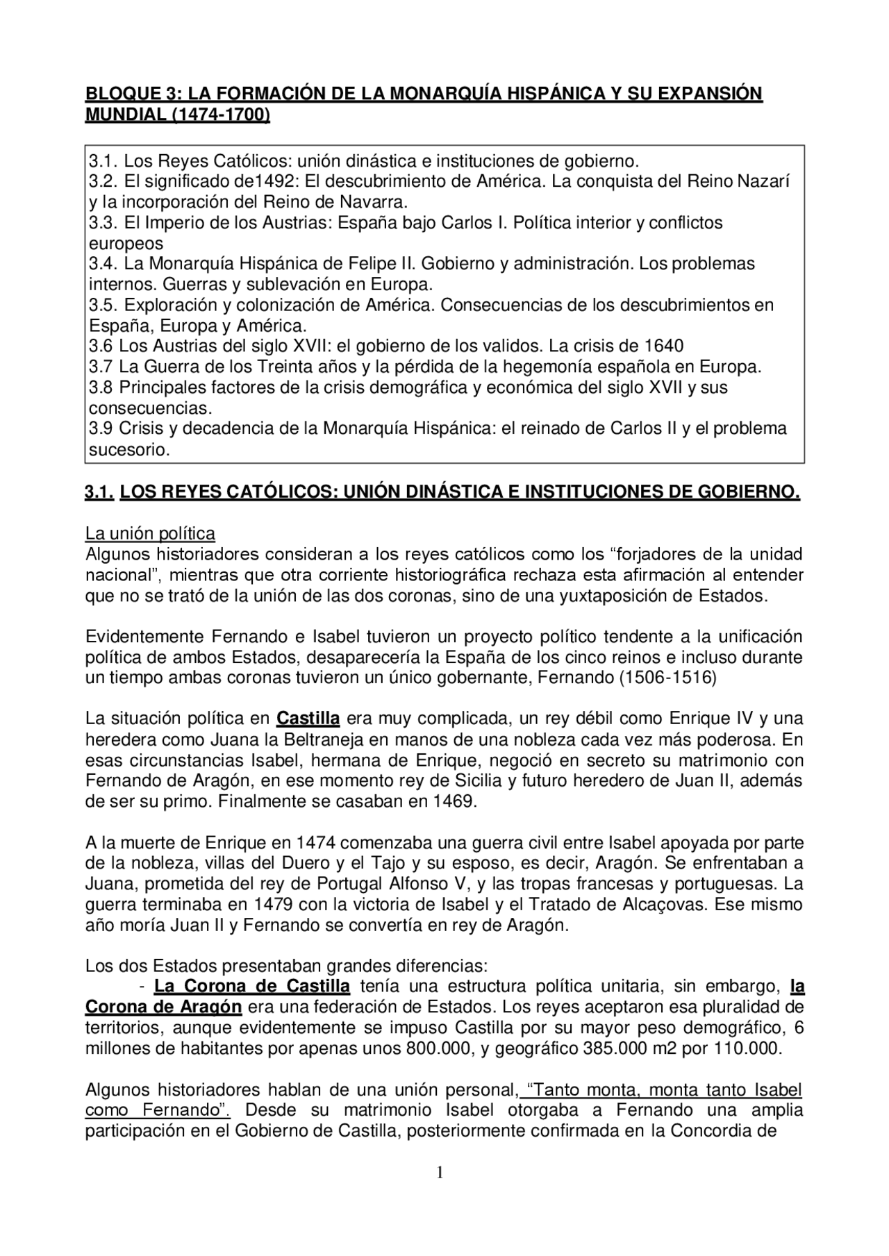 Bloque 3 Historia Historia España Docsity