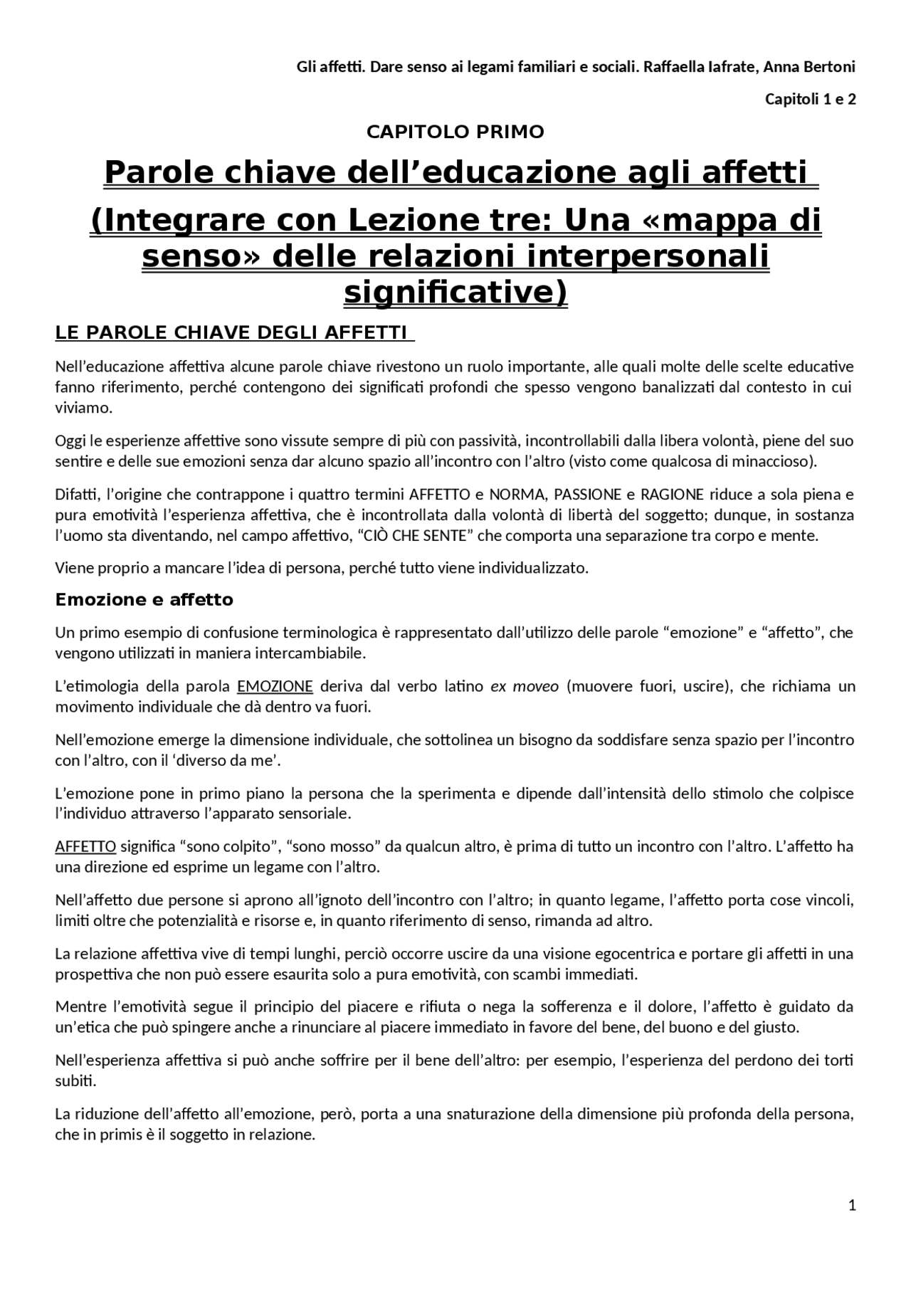 Gli affetti. Dare senso ai legami familiari e sociali. Raffaella ...