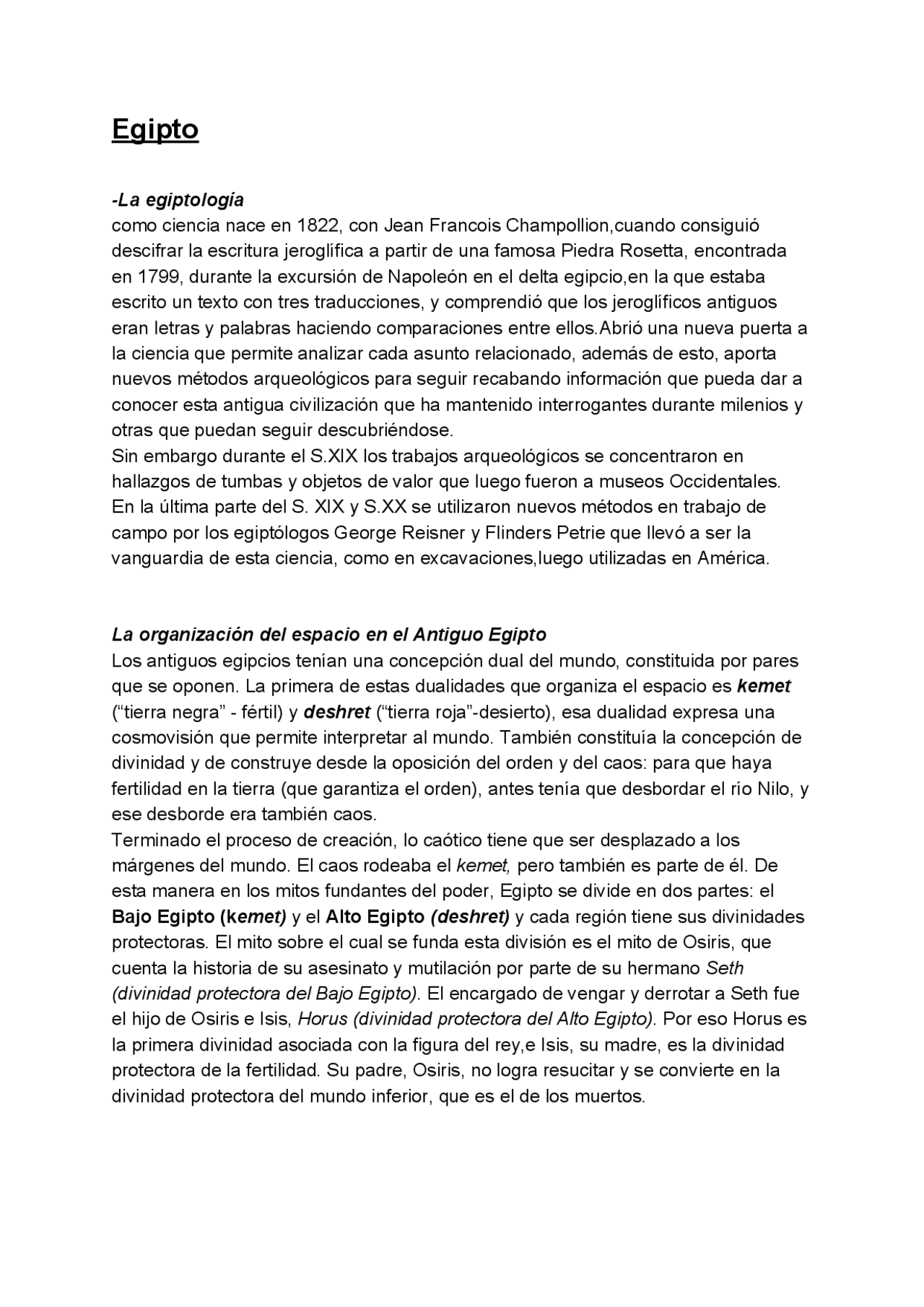 La organización del espacio en el Antiguo Egipto | Apuntes de Historia ...