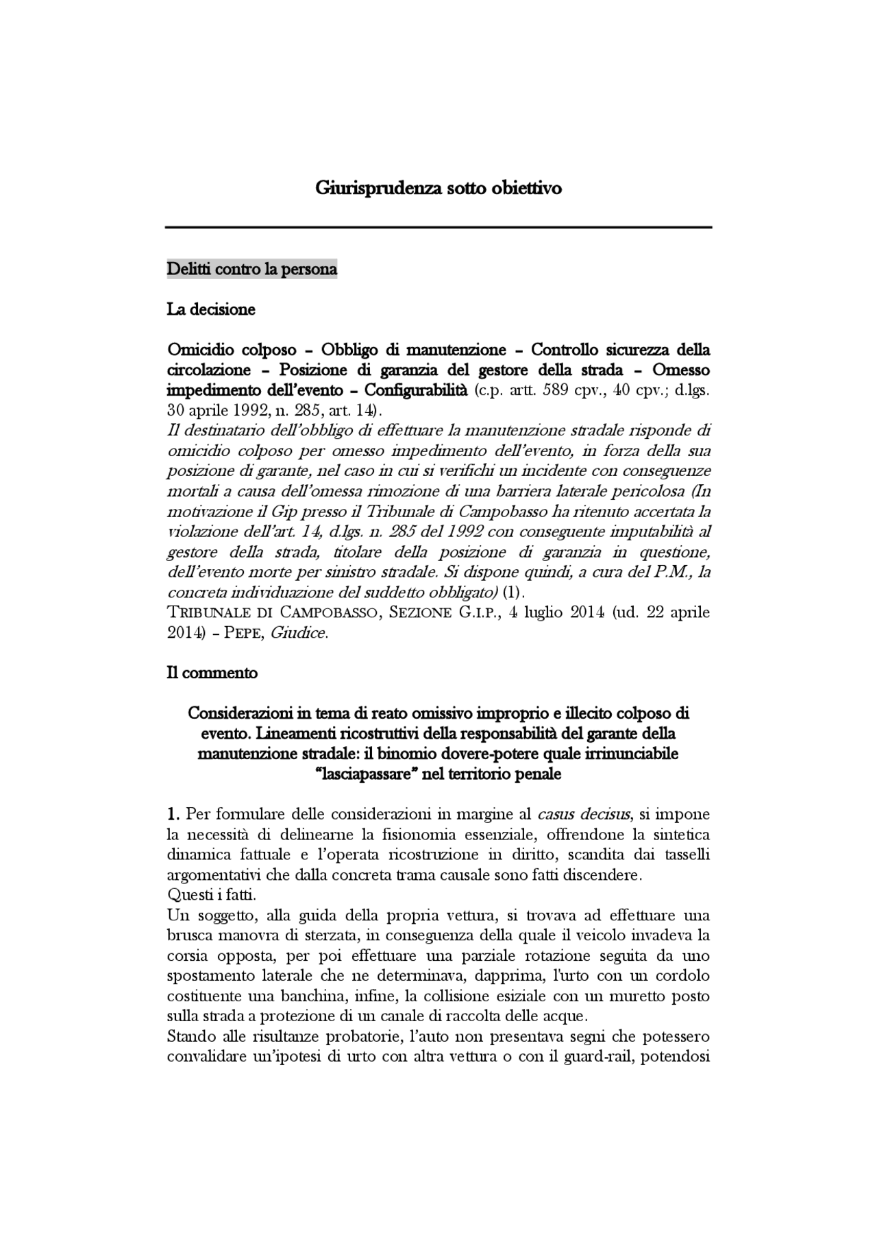 Approfondimento Diritto Processuale Civile Docsity