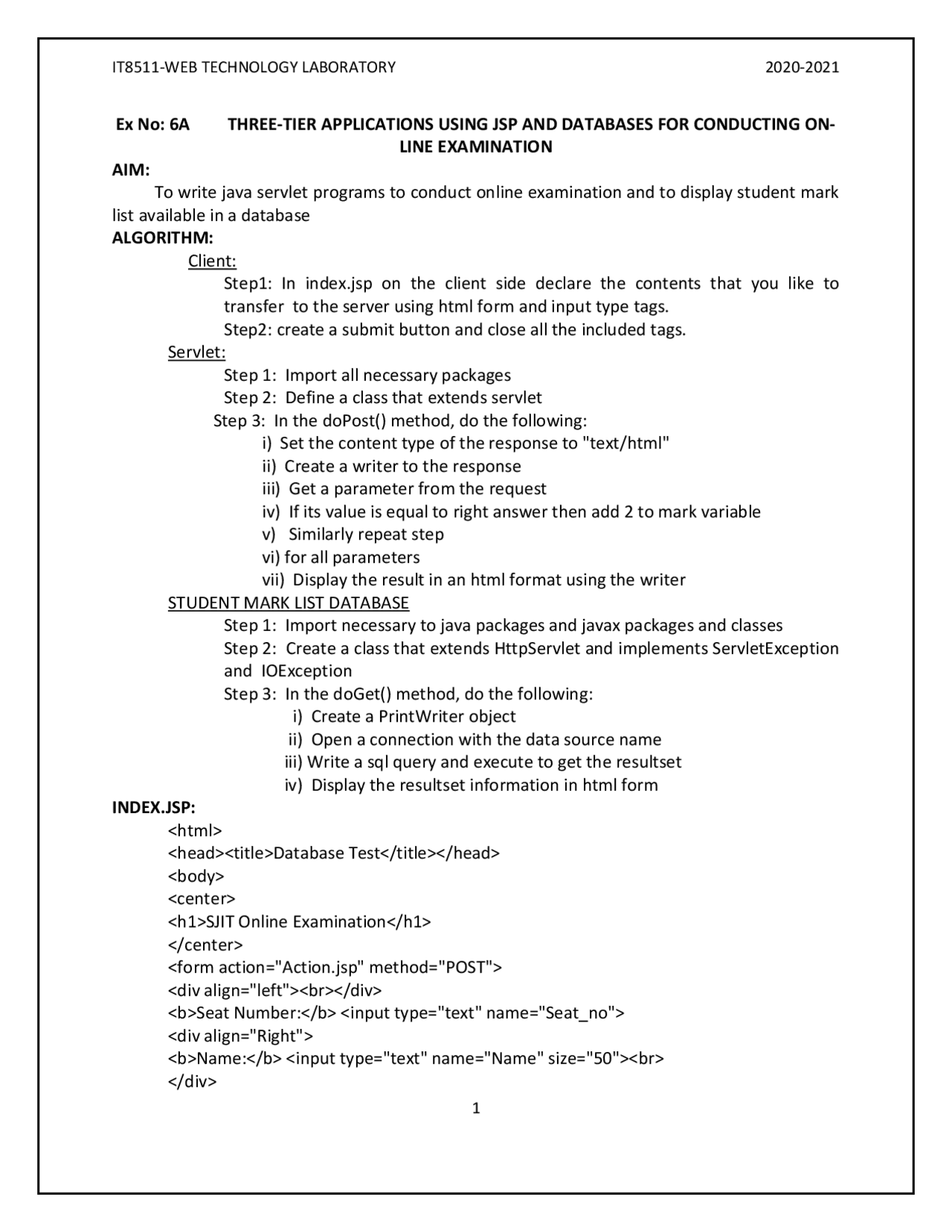 Web Technology laboratory - Docsity