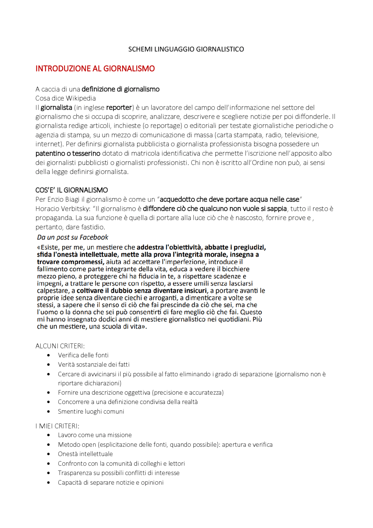 Schemi Linguaggio Giornalistico Docsity