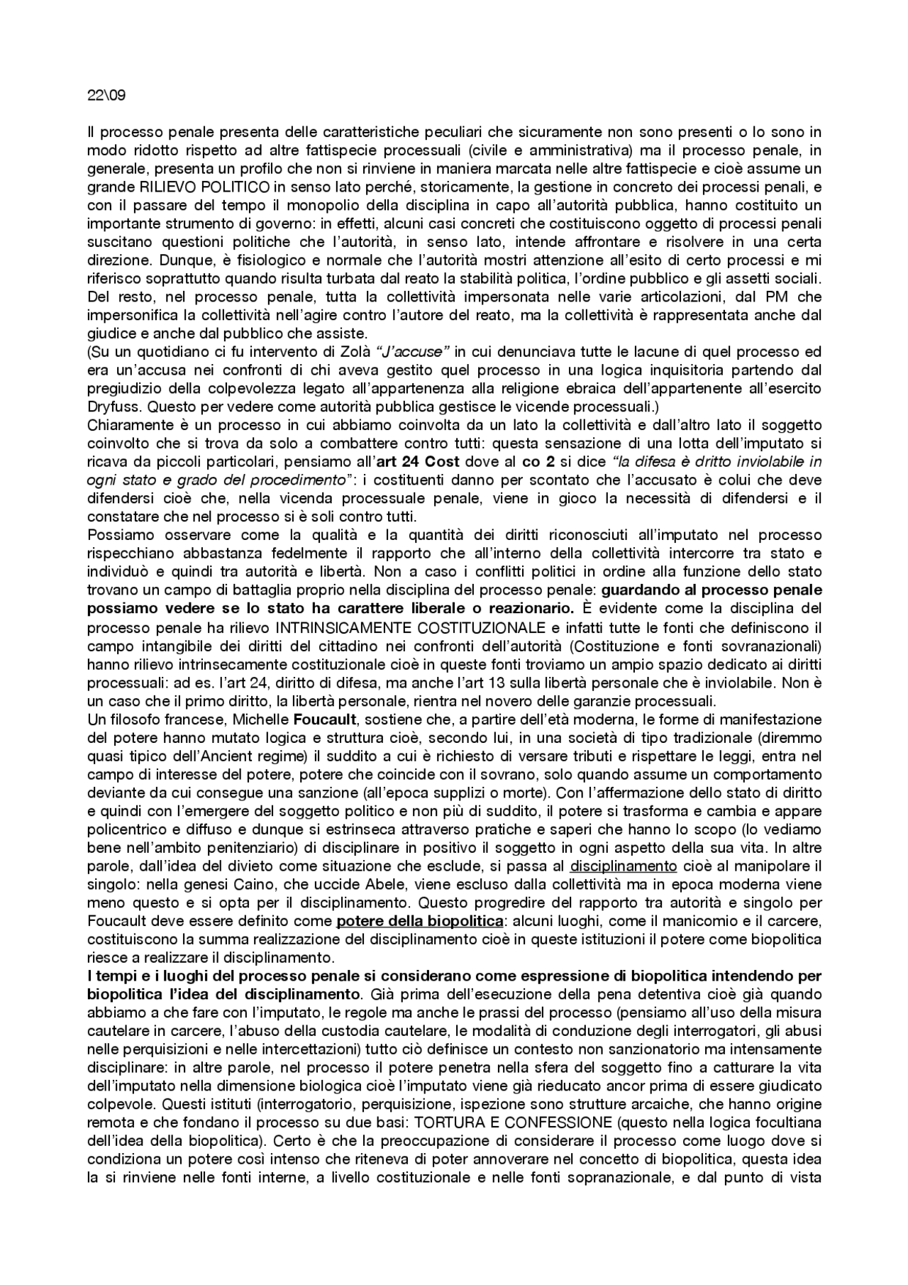 Prima lezione di procedura penale - Docsity