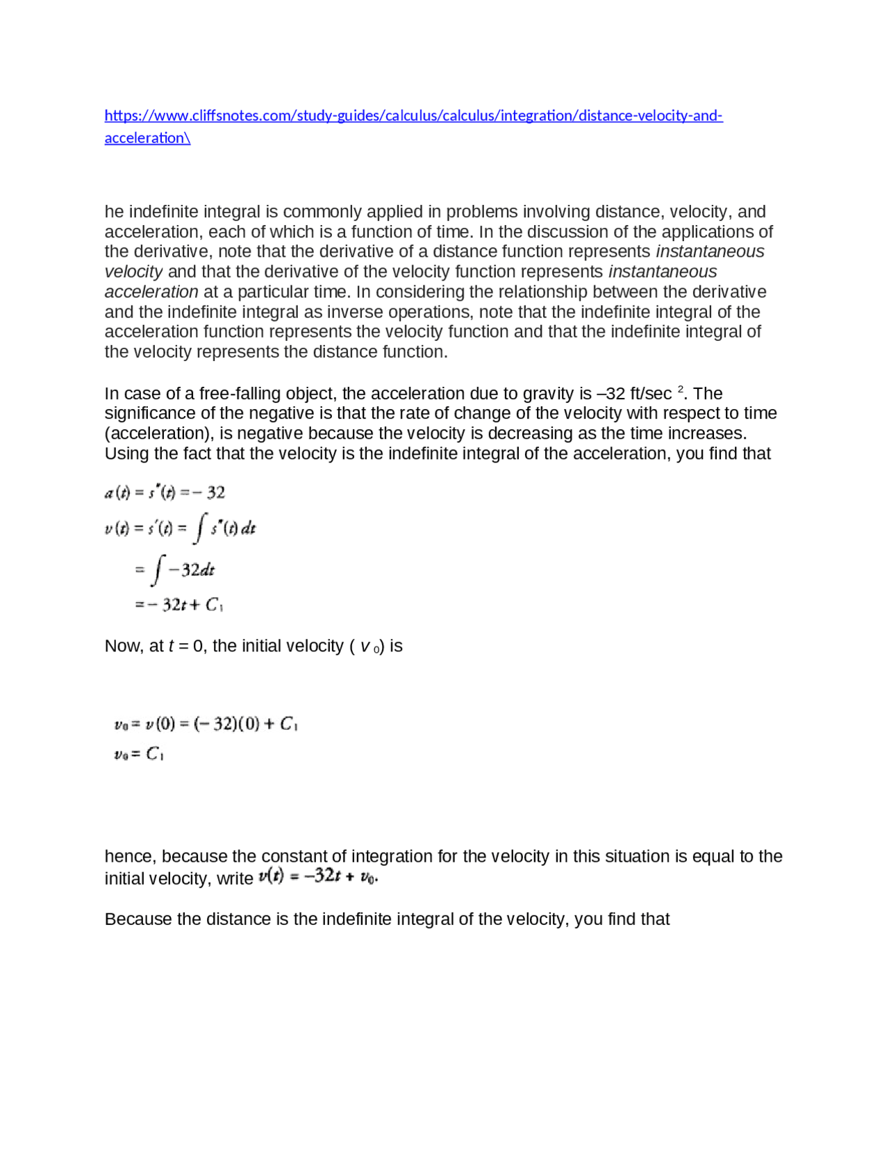 Instantaneous motion - Docsity