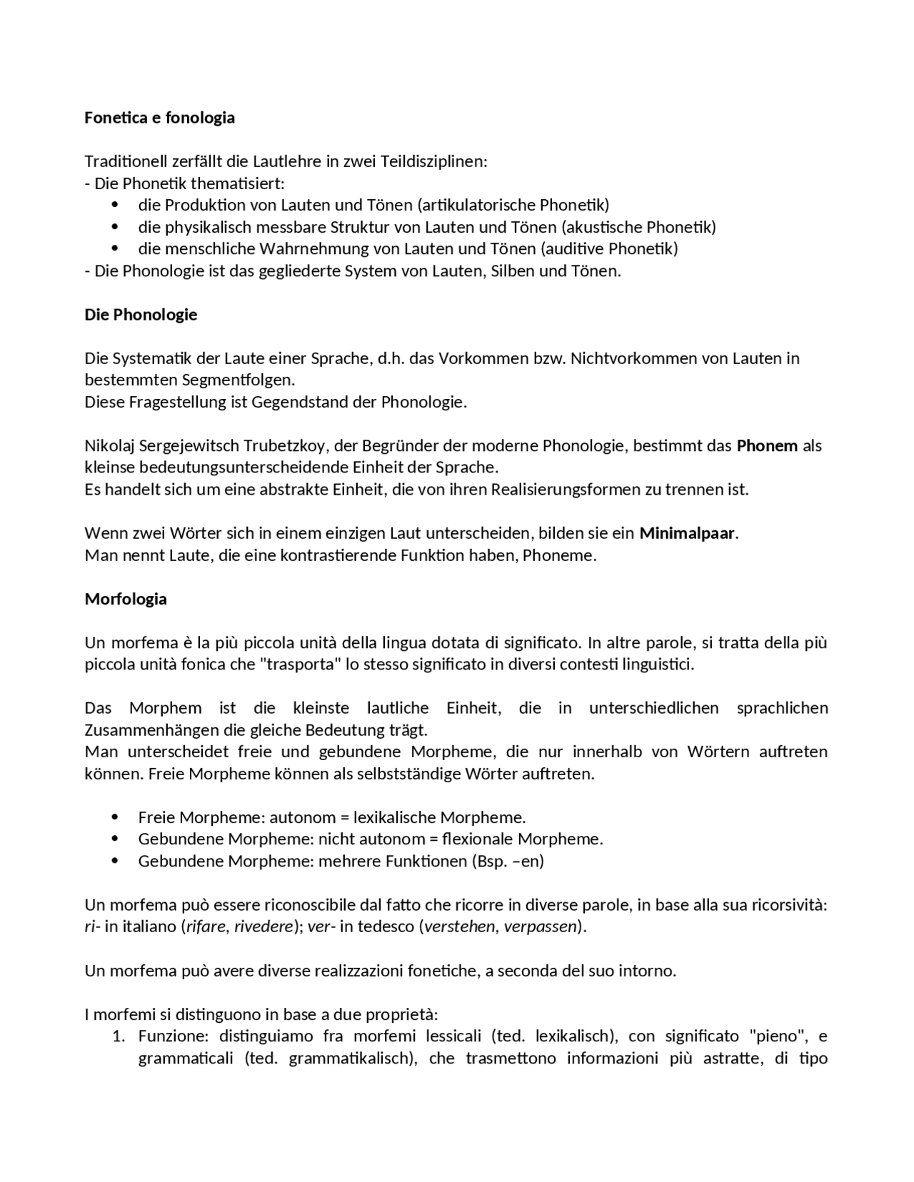 Appunti Di Lingua Tedesca I Appunti Di Lingua Tedesca Docsity