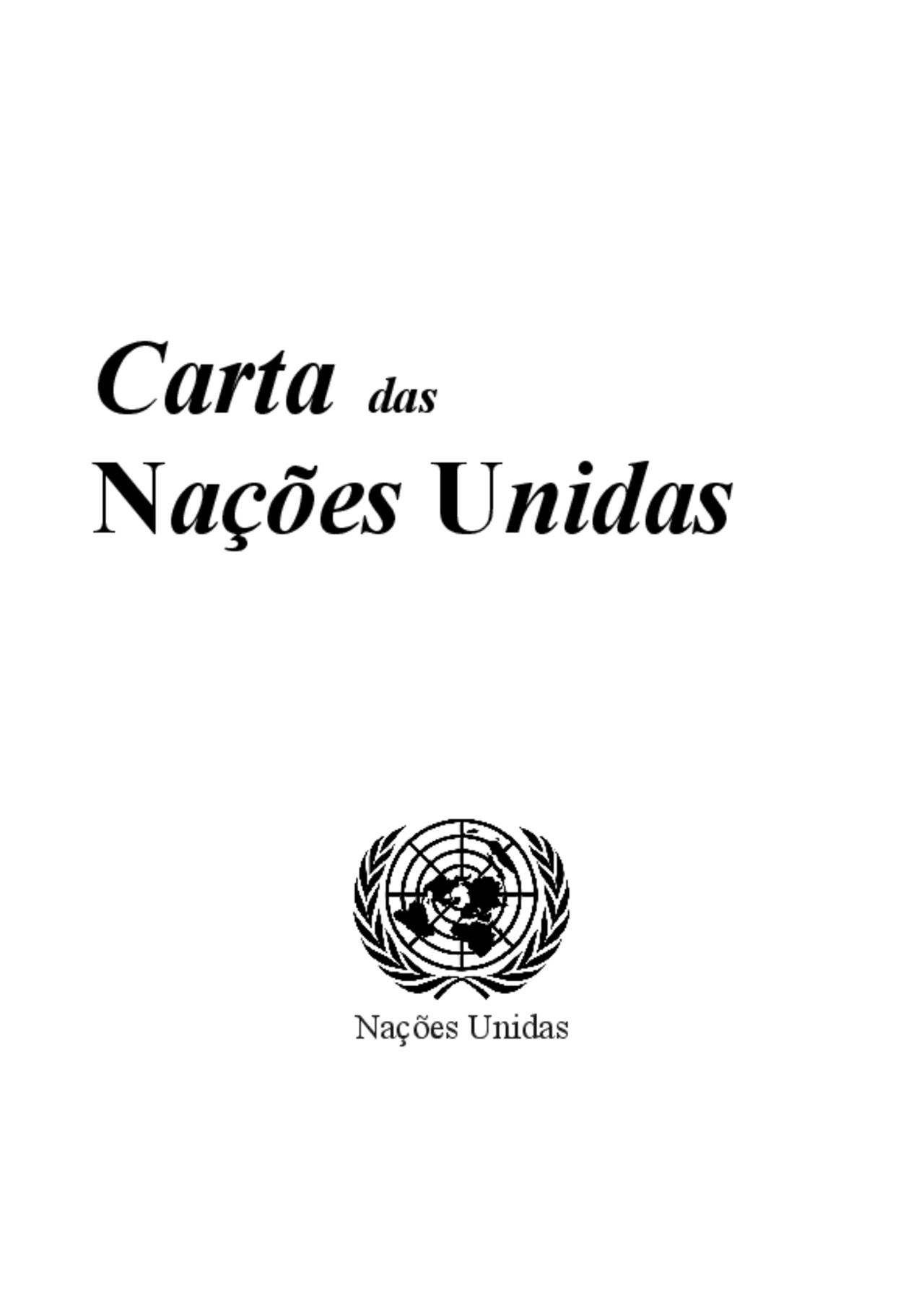 Carta da Organização das Nações Unidas | Manuais, Projetos, Pesquisas ...