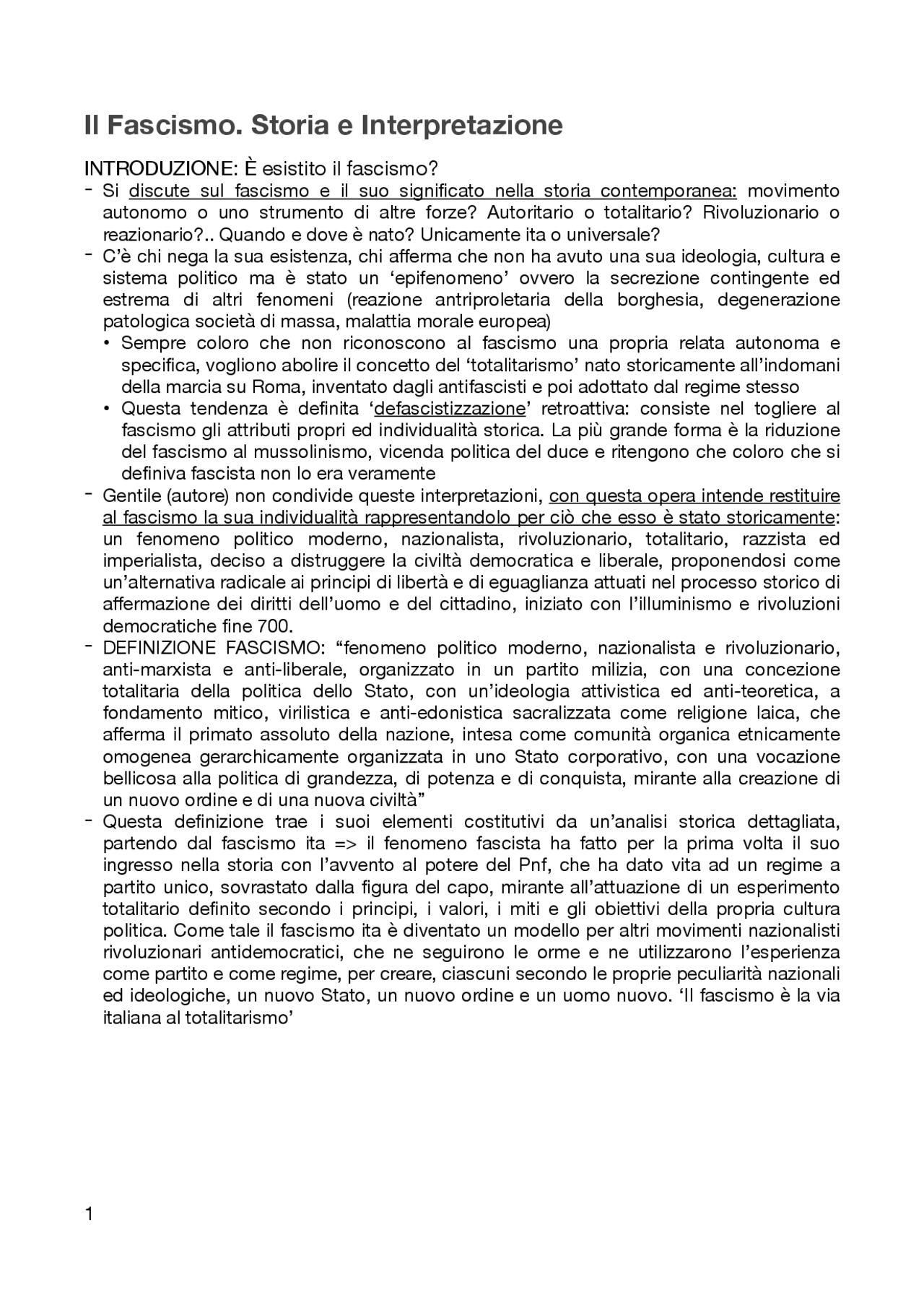 Il Fascismo Storia E Interpretazione Di Emilio Gentile Docsity