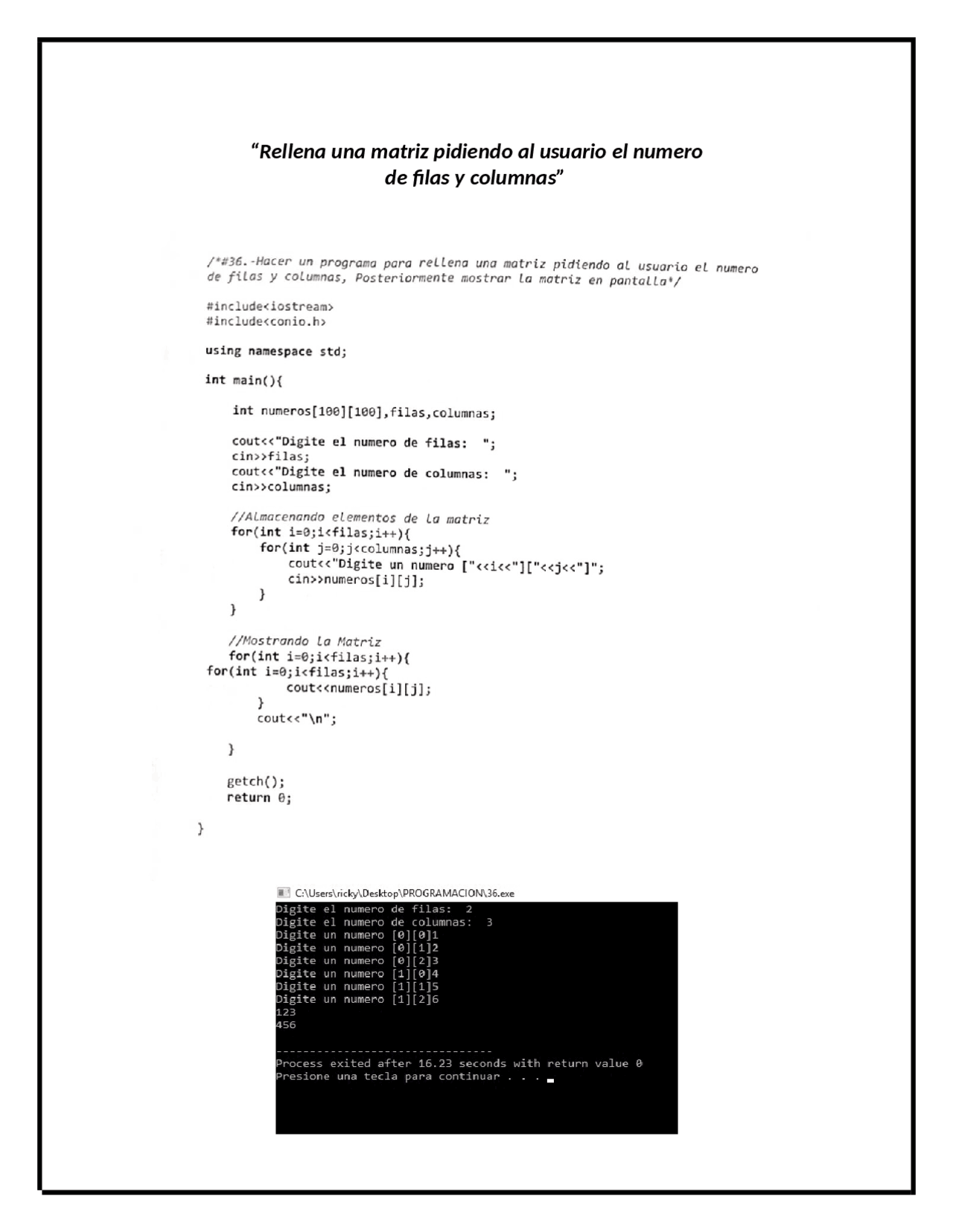 Arreglos Bidimensionales Programación C Docsity