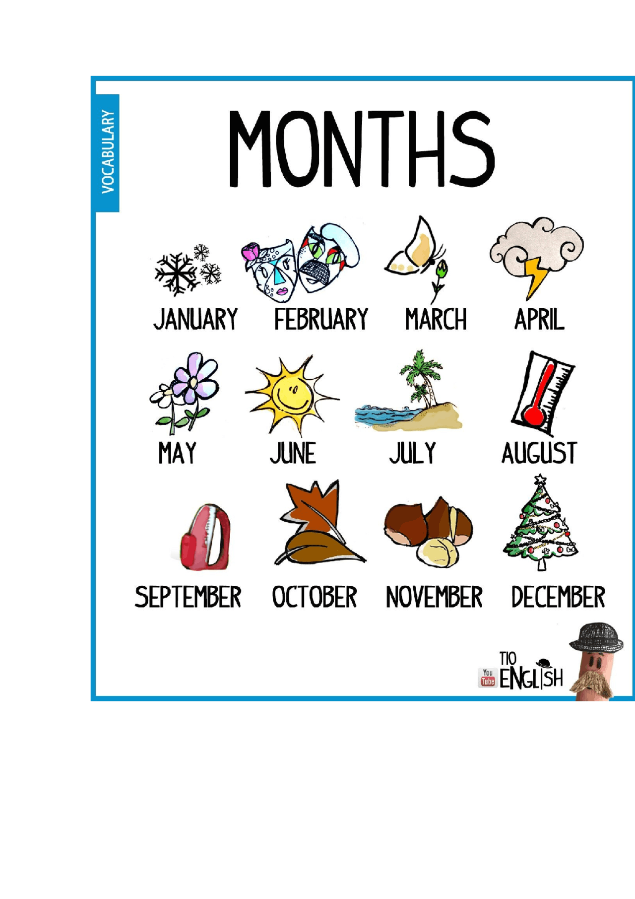 MONTHS OF THE YEAR IN ENGLISH | Apuntes de Inglés | Docsity