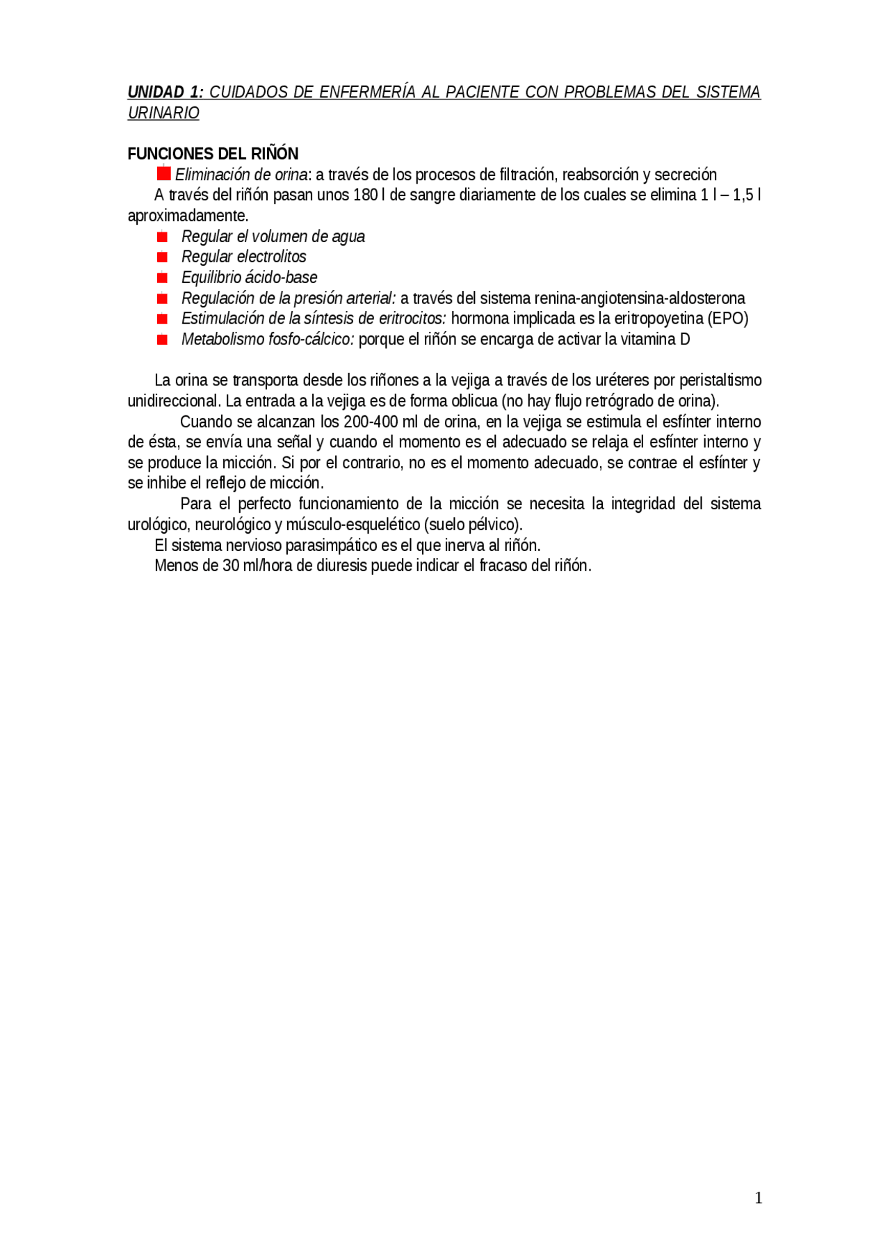 Sistema Urinario Docsity