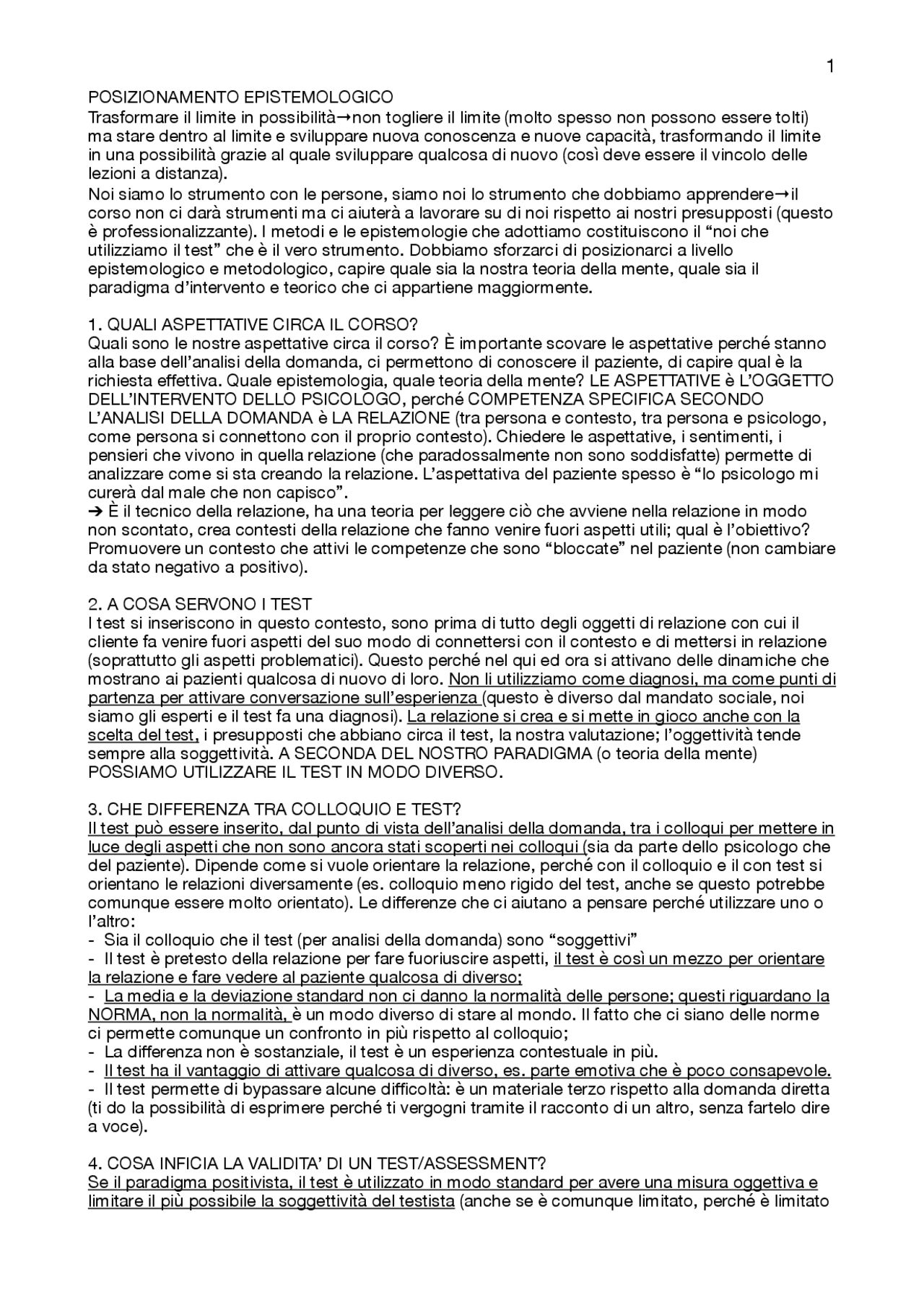 Metodi E Tecniche Psicodiagnostiche Docsity