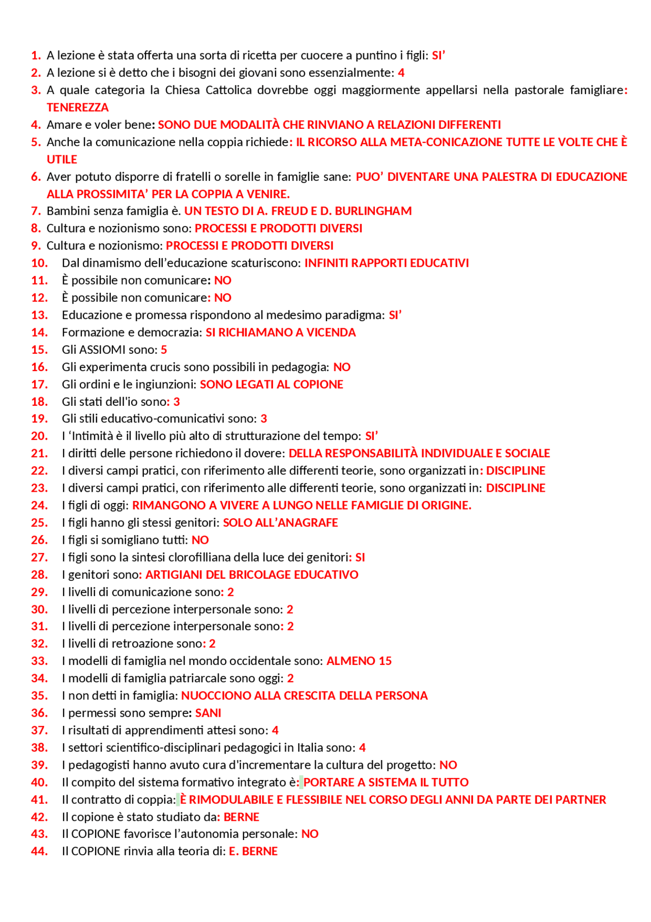 Test Pedagogia Generale Docsity