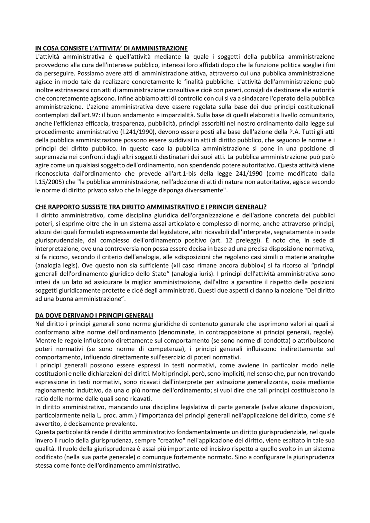 Domande Aperte Diritto Amministrativo Docsity