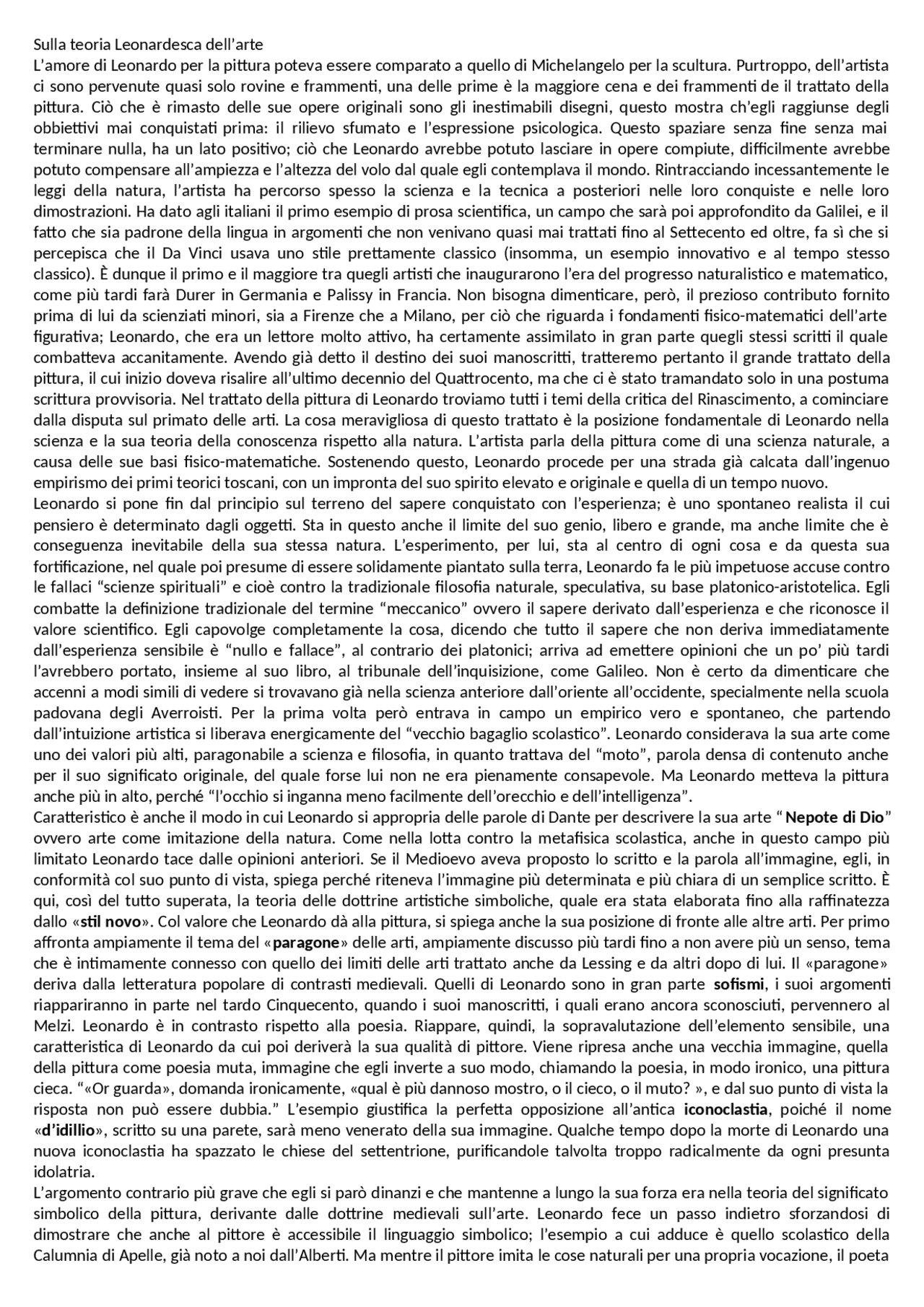 La Teoria Artistica Di Leonardo Libro Di Schlosser Magnino Docsity