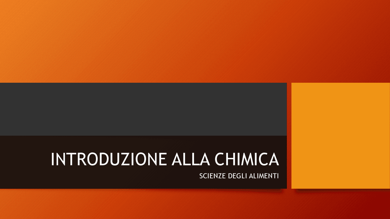 Introduzione alla chimica - Docsity
