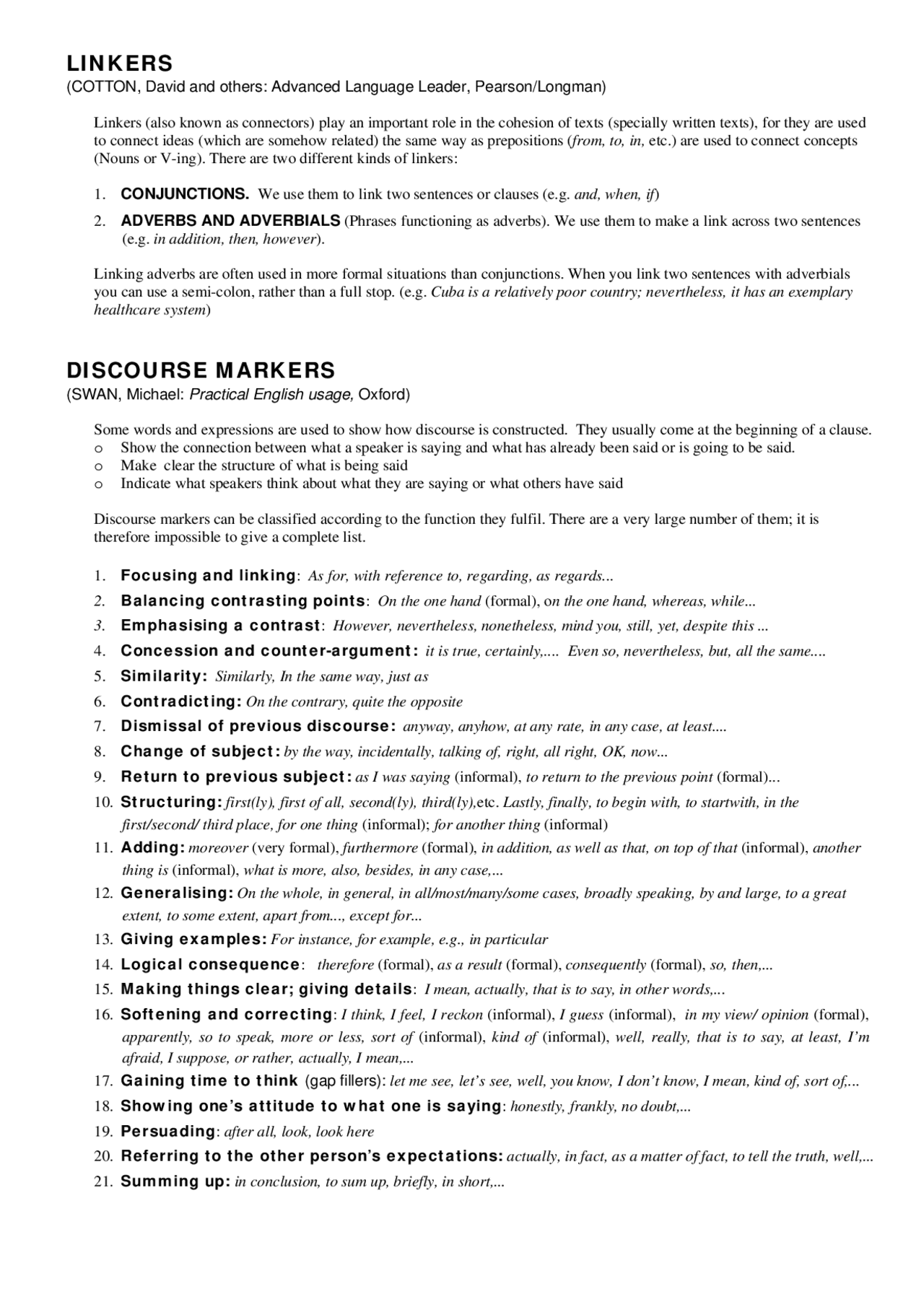 Explicación de los Link markers - Docsity