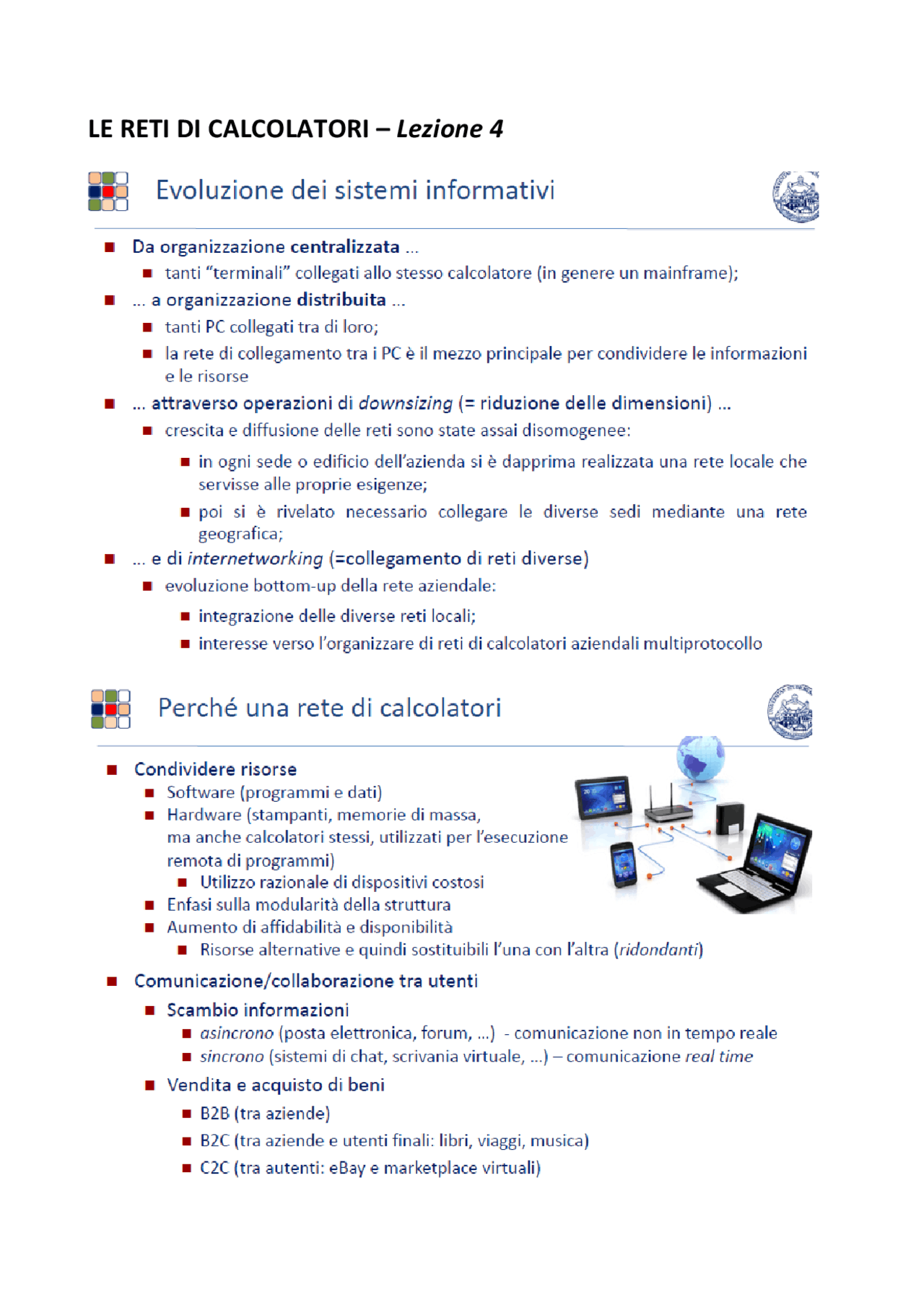 4 Le Reti Di Calcolatori Docsity