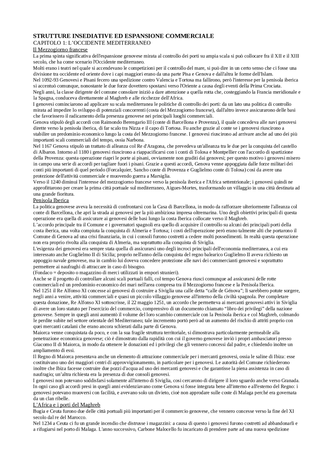 Strutture Insediative Ed Espansione Commerciale Docsity
