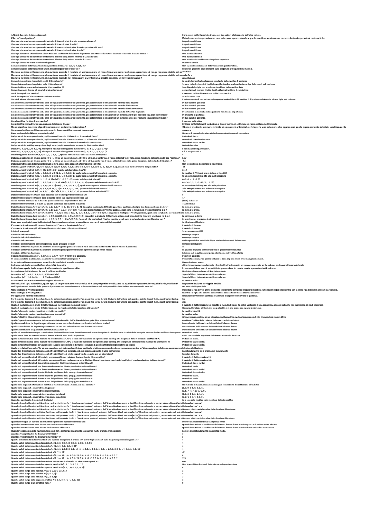 Analisi Numerica Ecampus Docsity