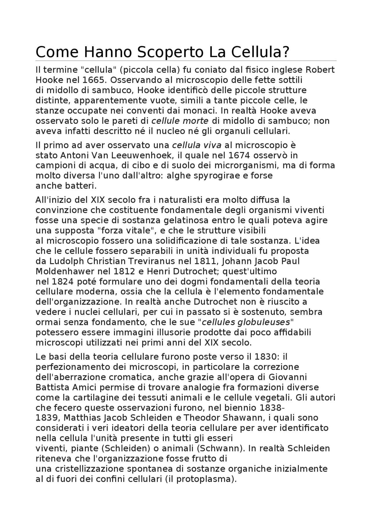 Ricerca Sulla Cellula Docsity