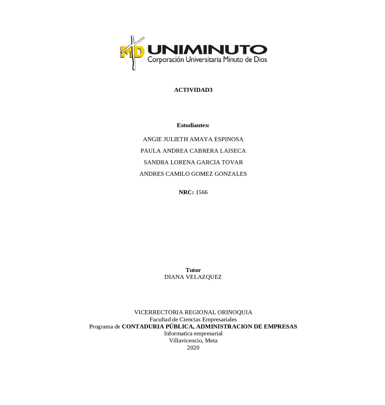 Actividad 3 Informatica Empresarial Schémas De Informatique D