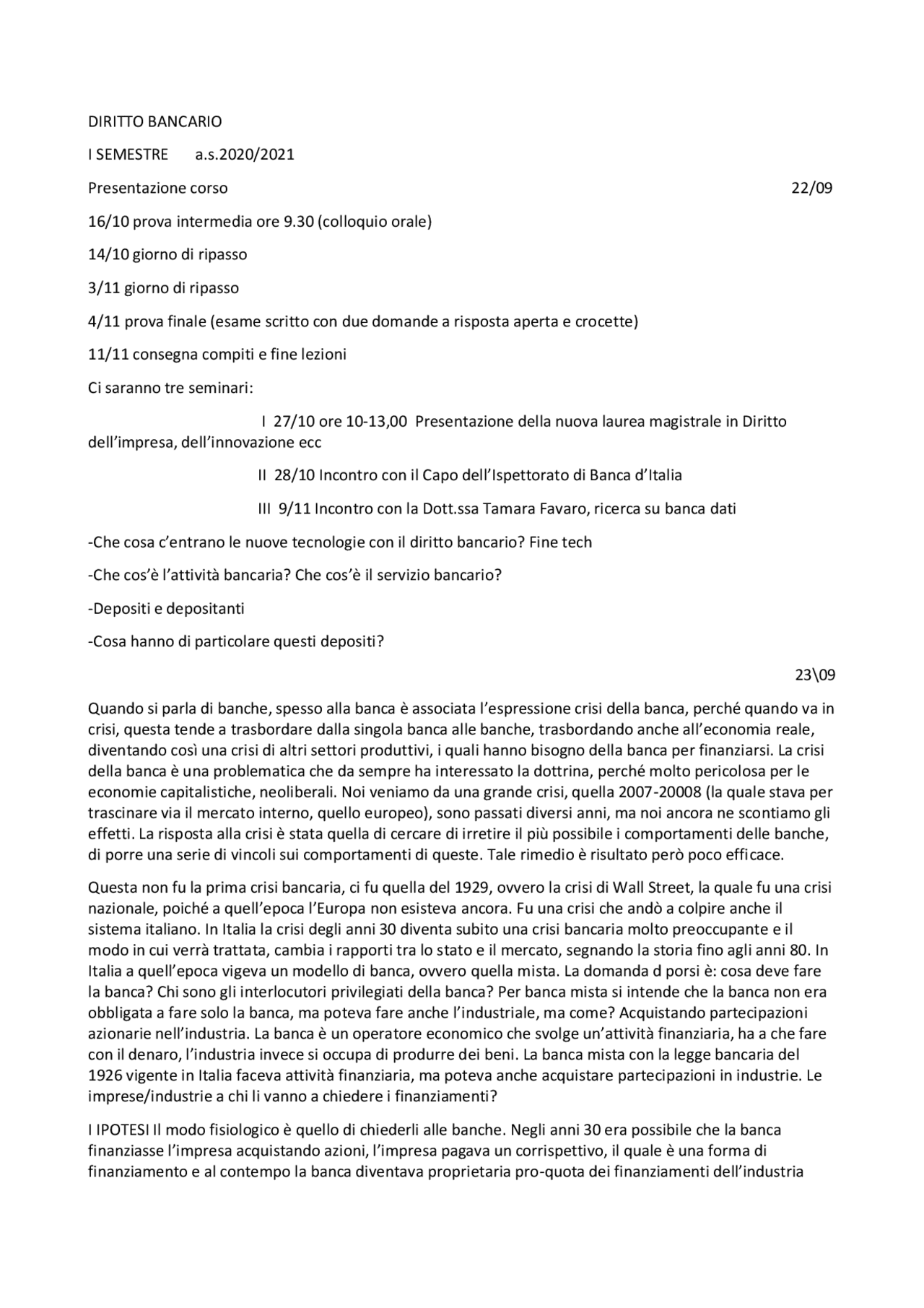 Appunti Di Diritto Bancario Docsity