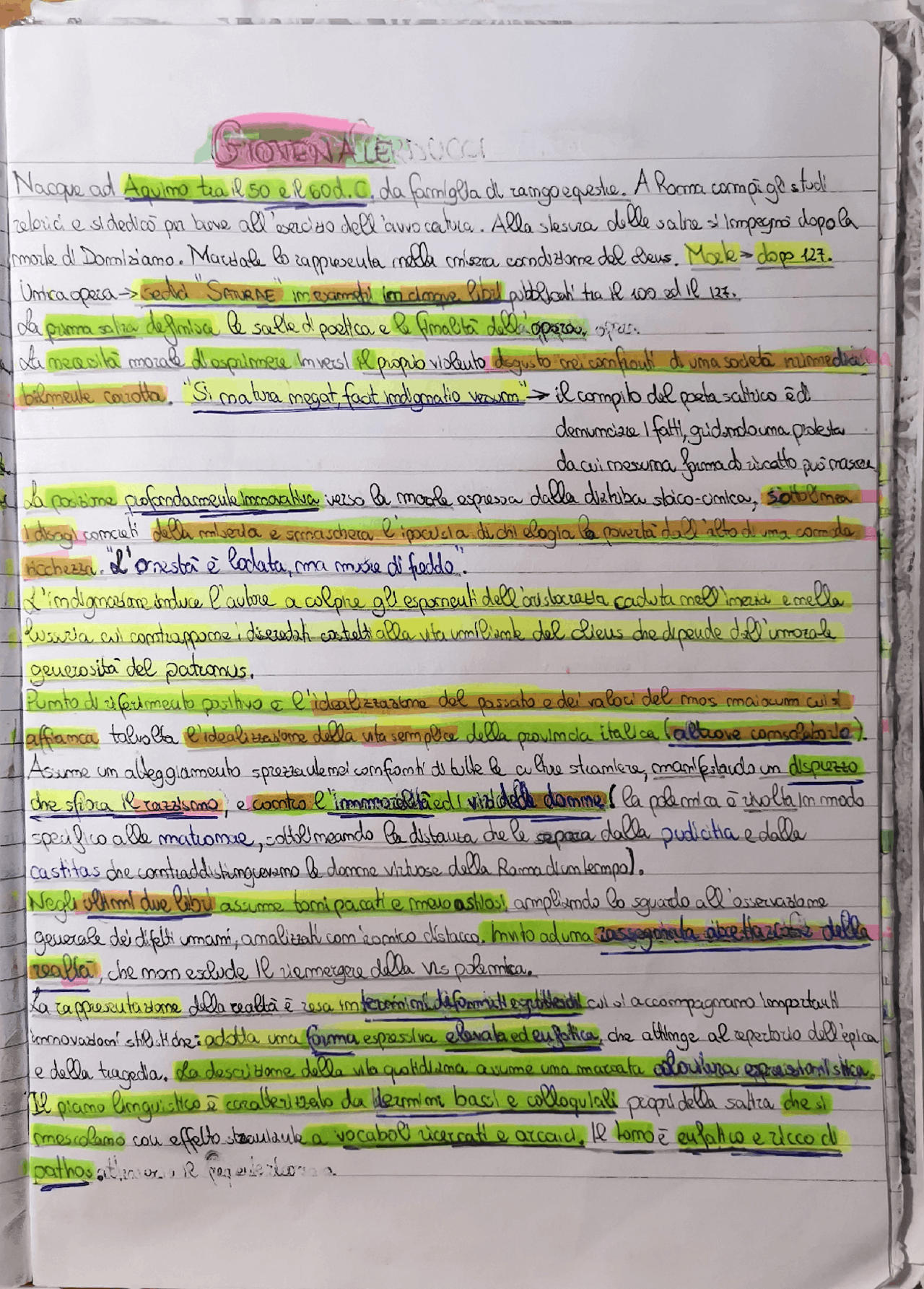Giovenale Vita Opere Docsity