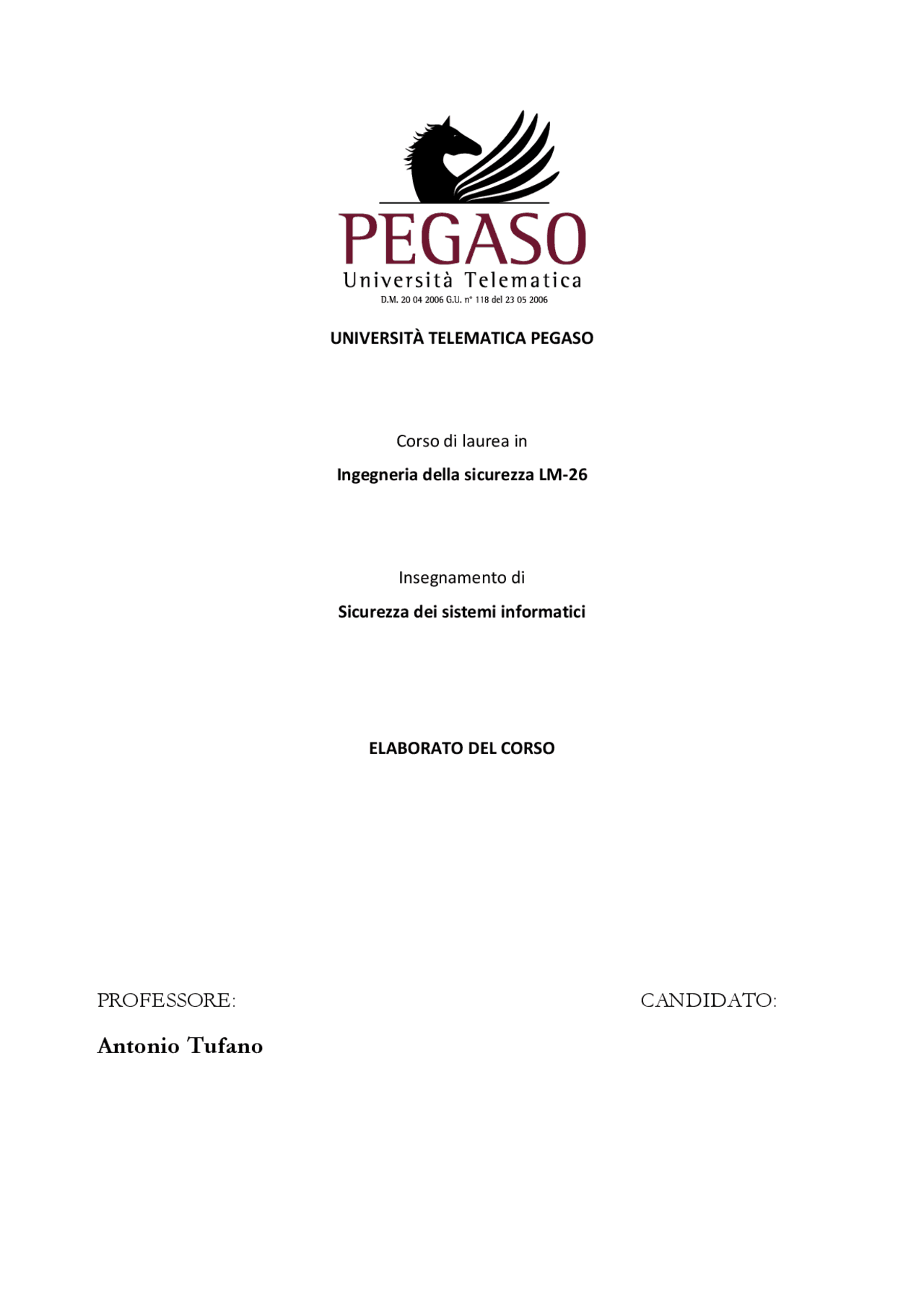 Sicurezza Dei Sistemi Informatici Docsity