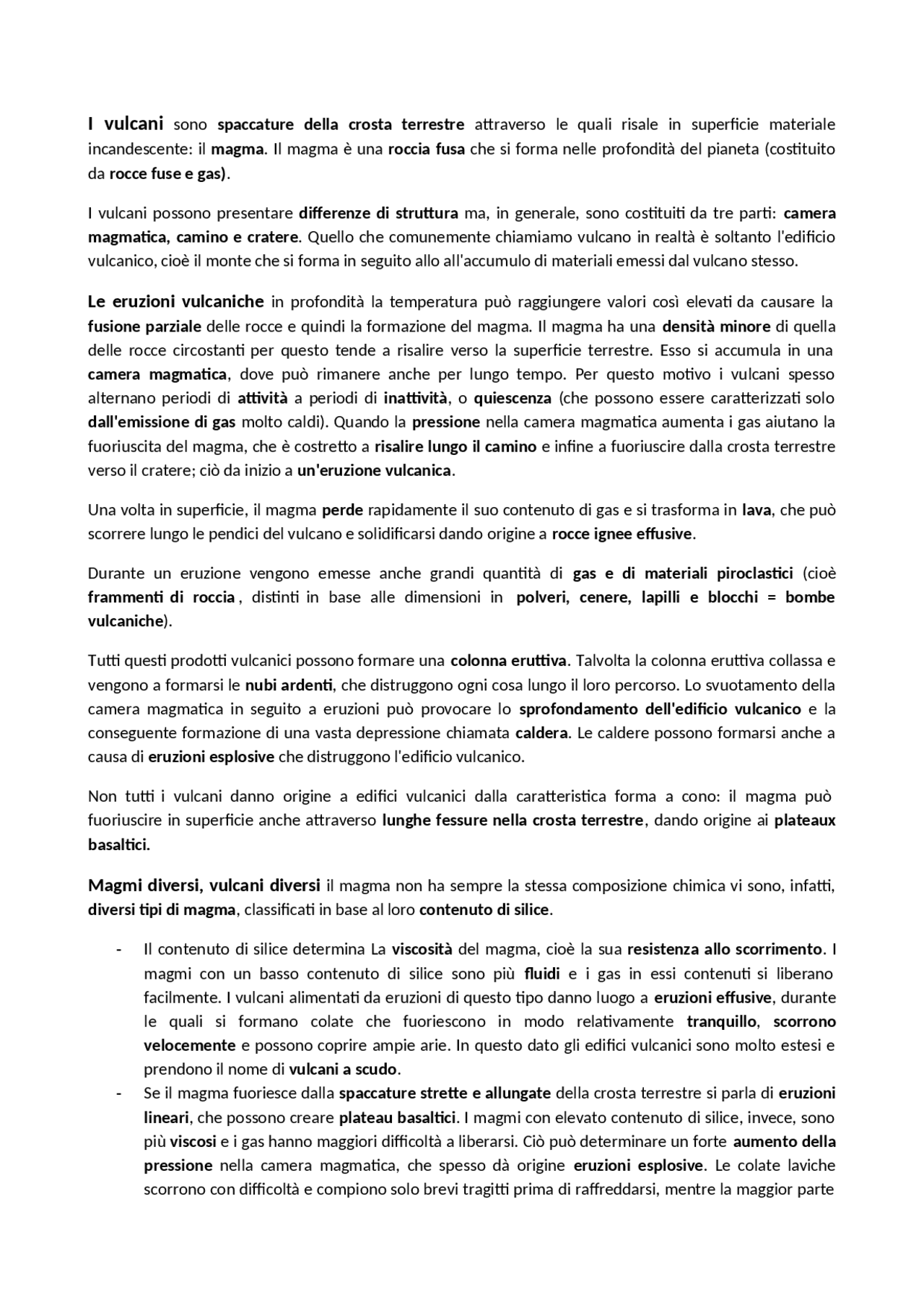 Appunti Di Scienze Su Vulcani E Terremoti Docsity